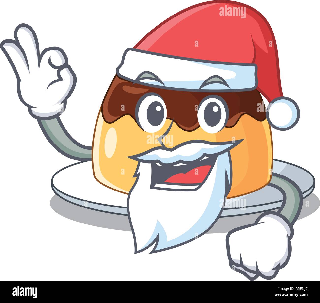 Santa chocolate coffee pudding isolated on mascot vector illustration ...