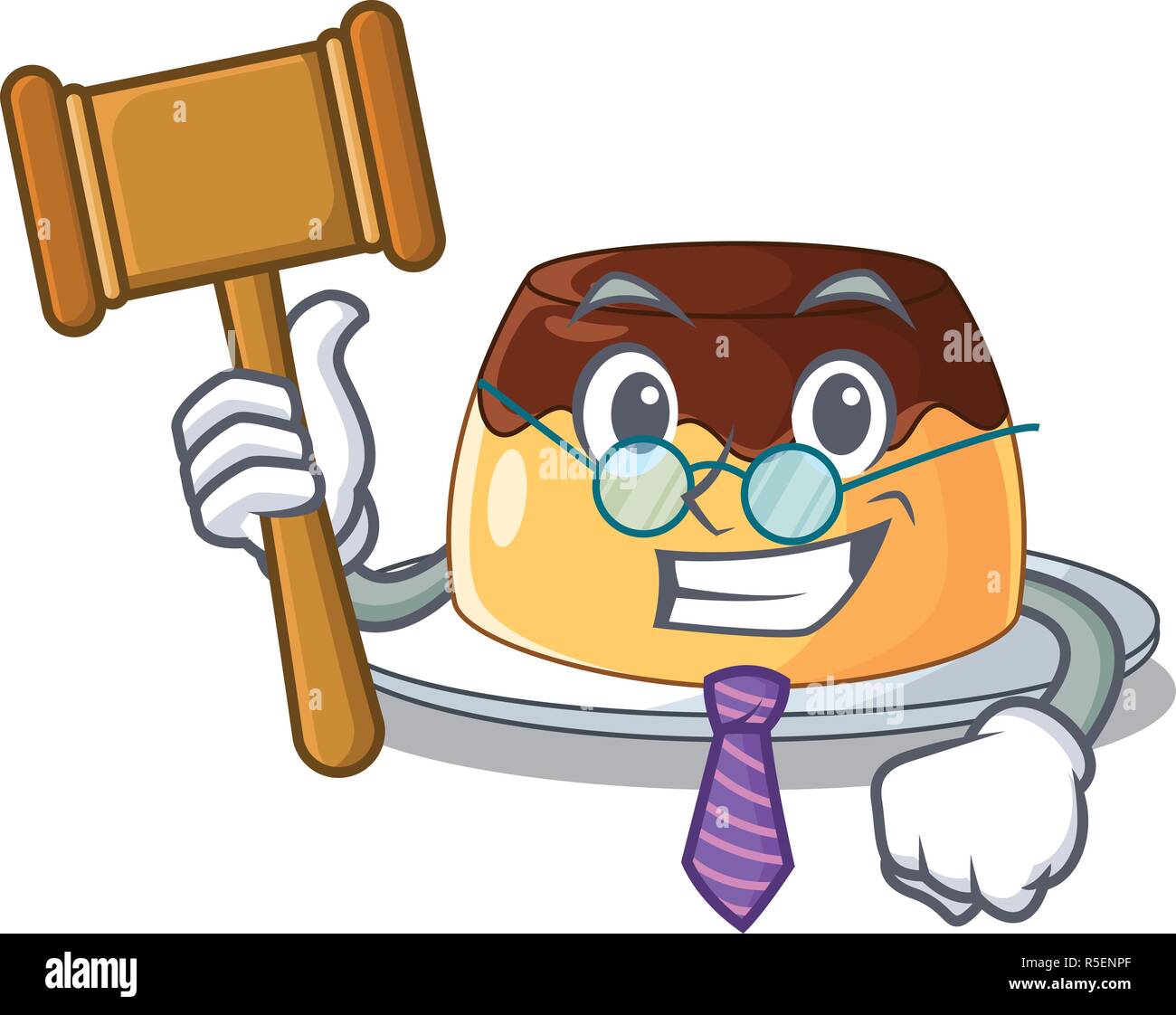 Judge chocolate coffee pudding isolated on mascot vector illustration ...