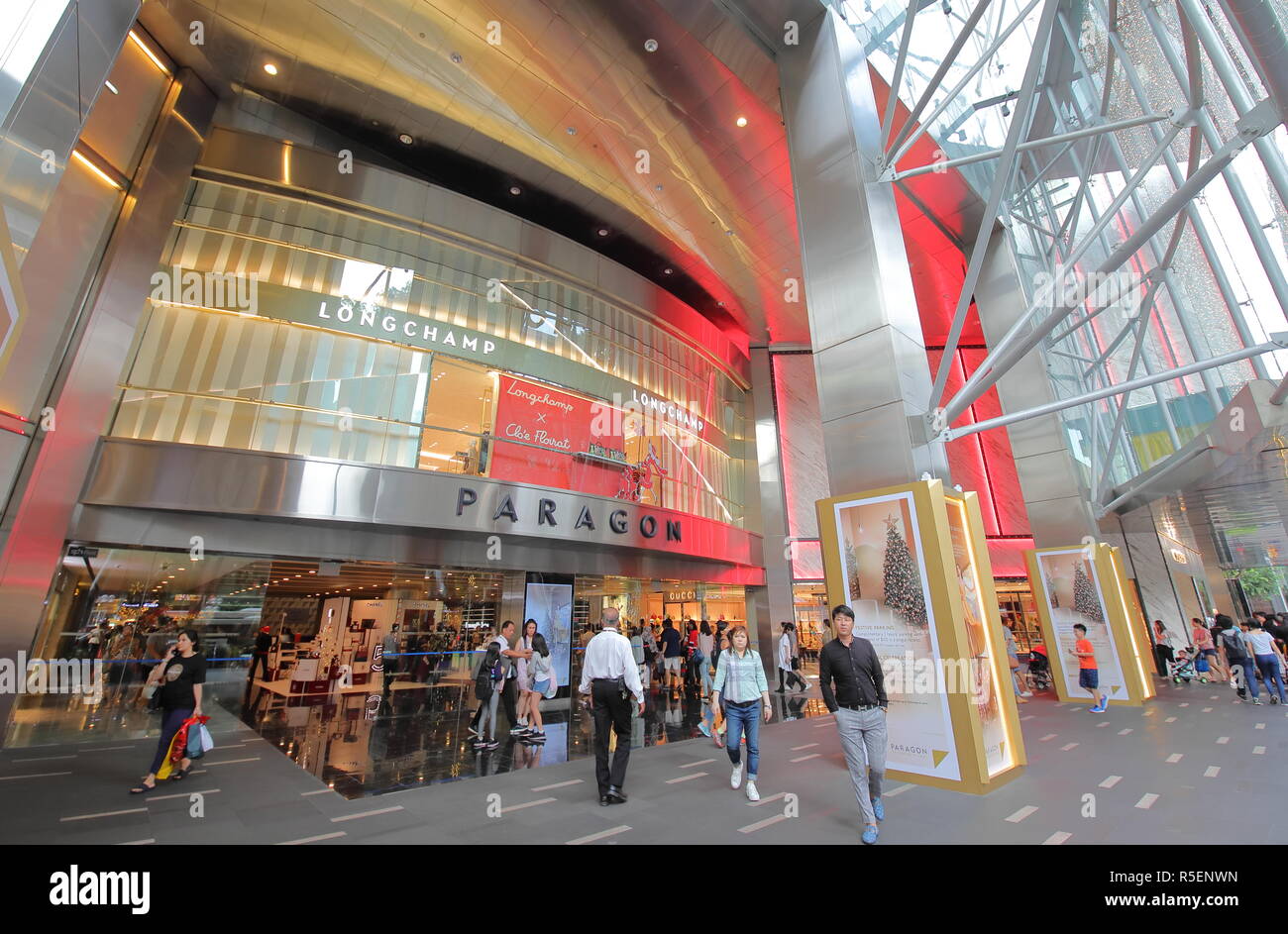 People visit Paragon shopping mall in Orchard road Singapore Stock ...