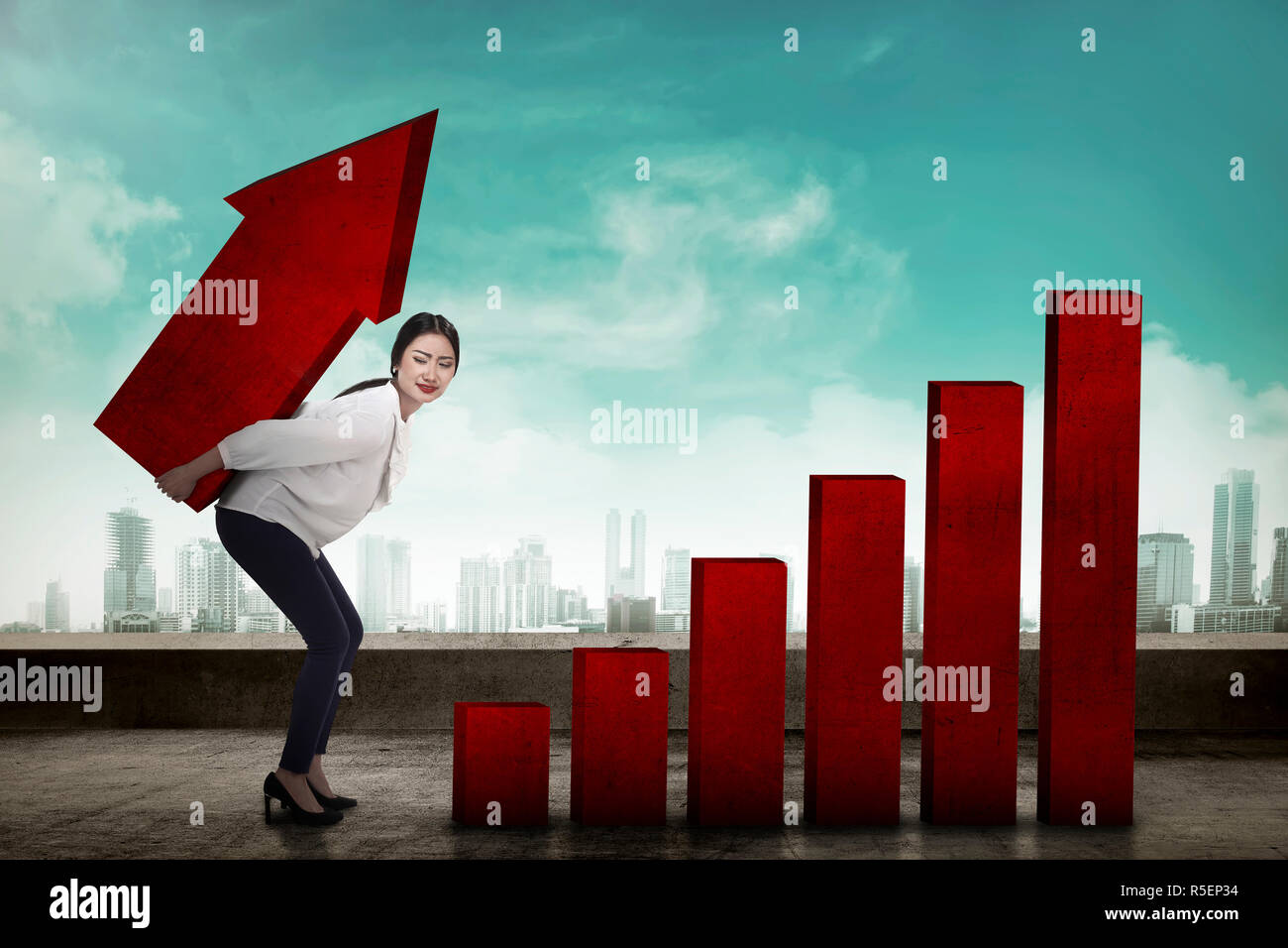 Woman stress arrow chart hi-res stock photography and images - Alamy