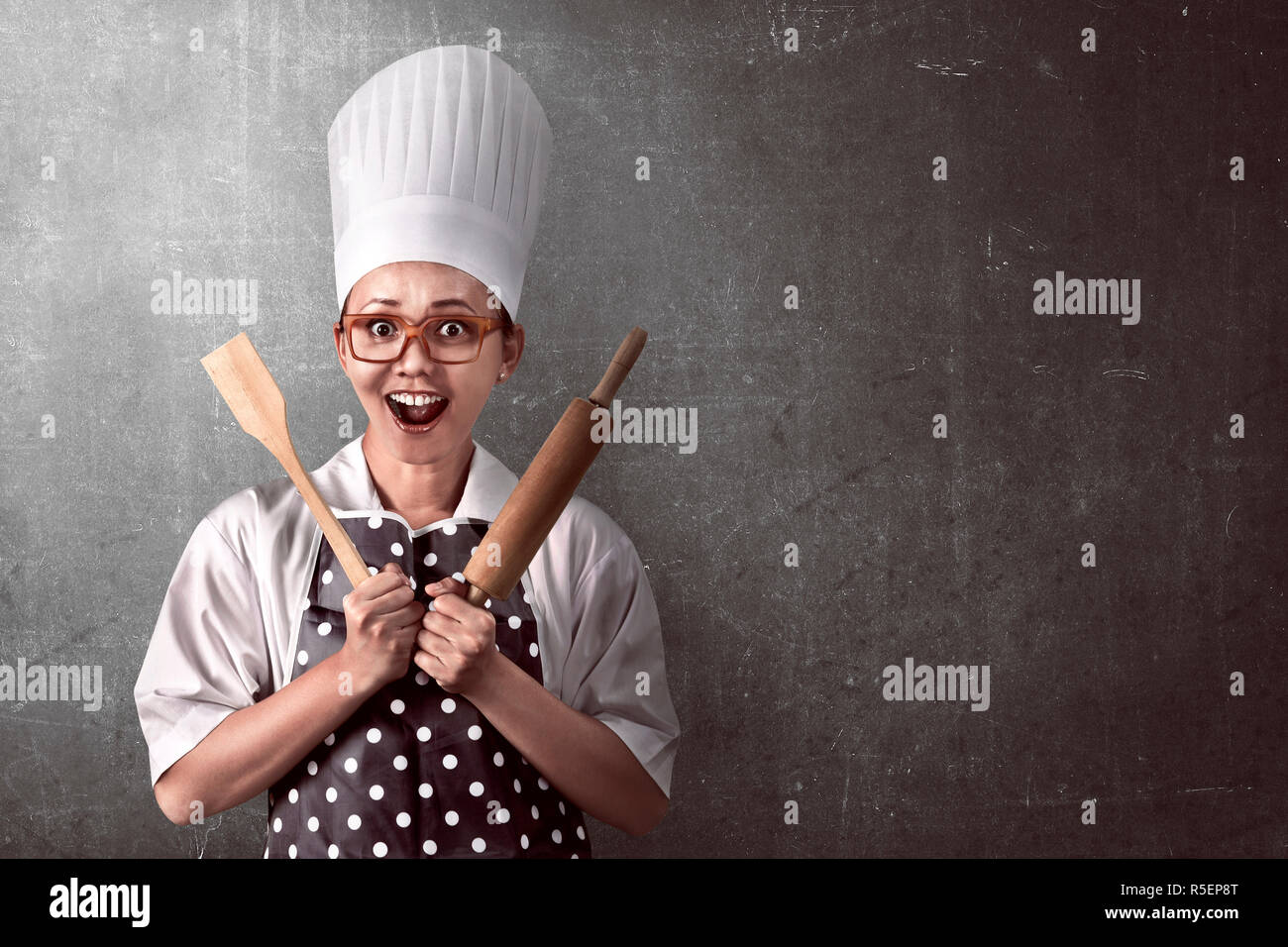 Young Woman Chef Stock Photo - Alamy