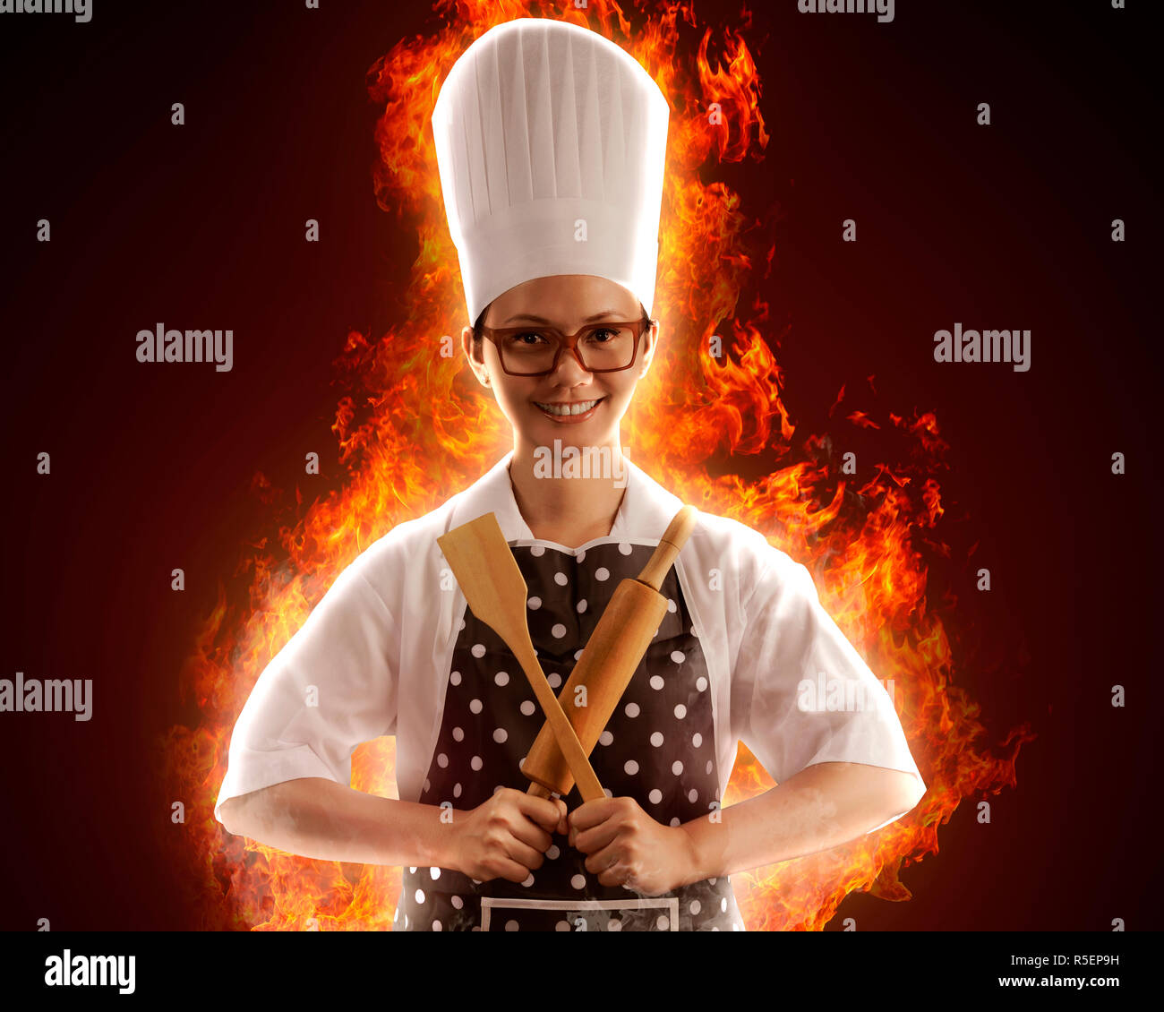 Hat chef fire hi-res stock photography and images - Alamy