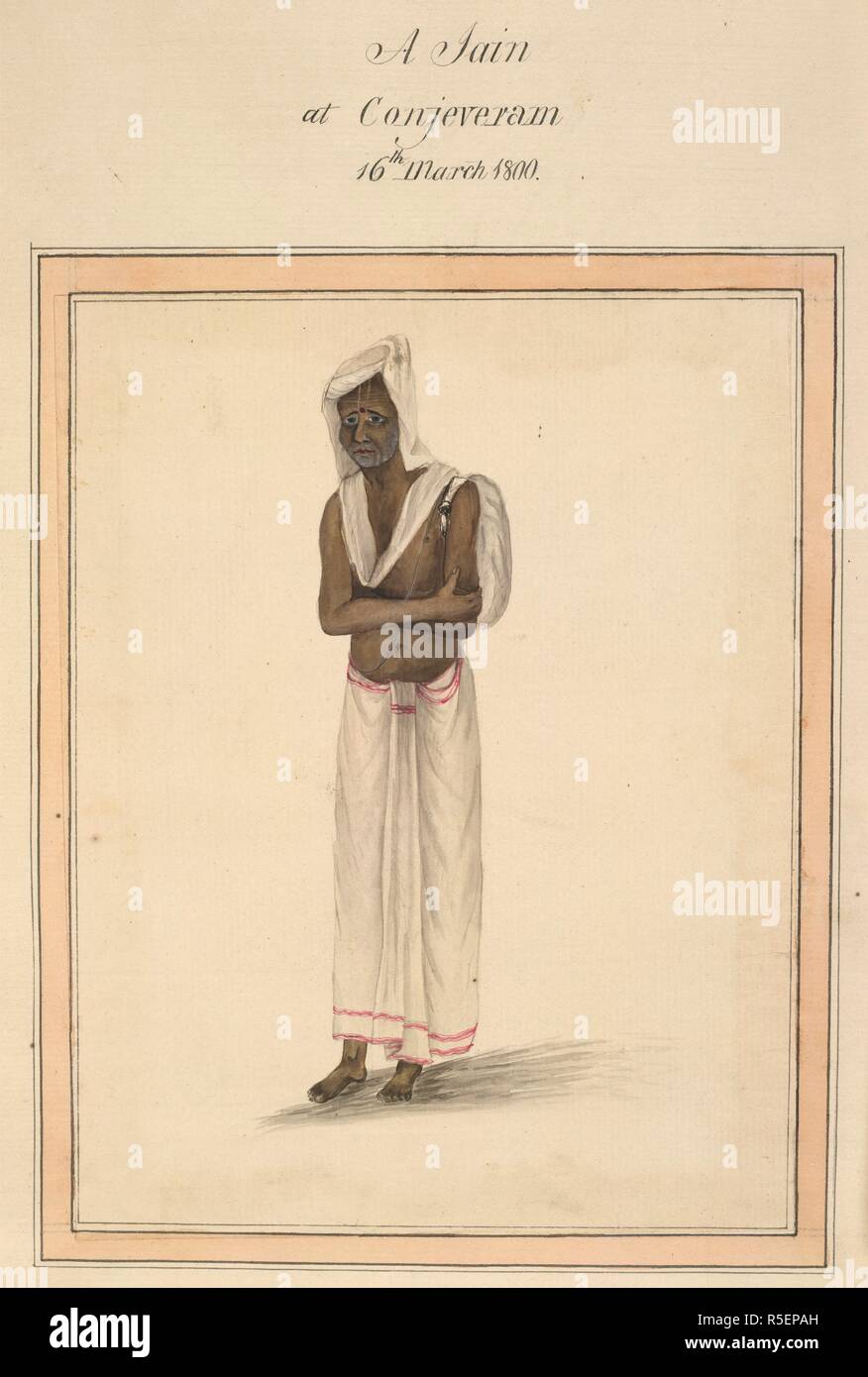 A Jain. Album of 82 drawings depicting the costume of vari. 1800 - 1801 ...