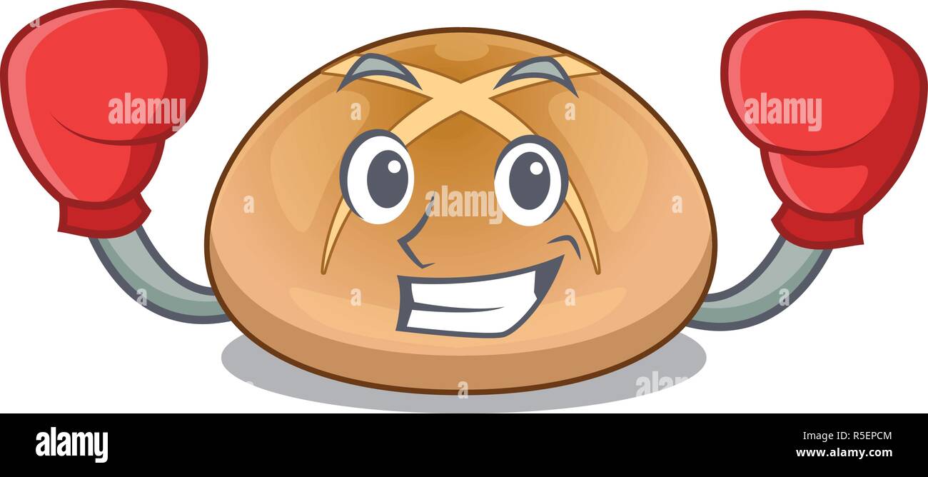 Boxing hot cross buns on cutting cartoon vector illustration Stock ...