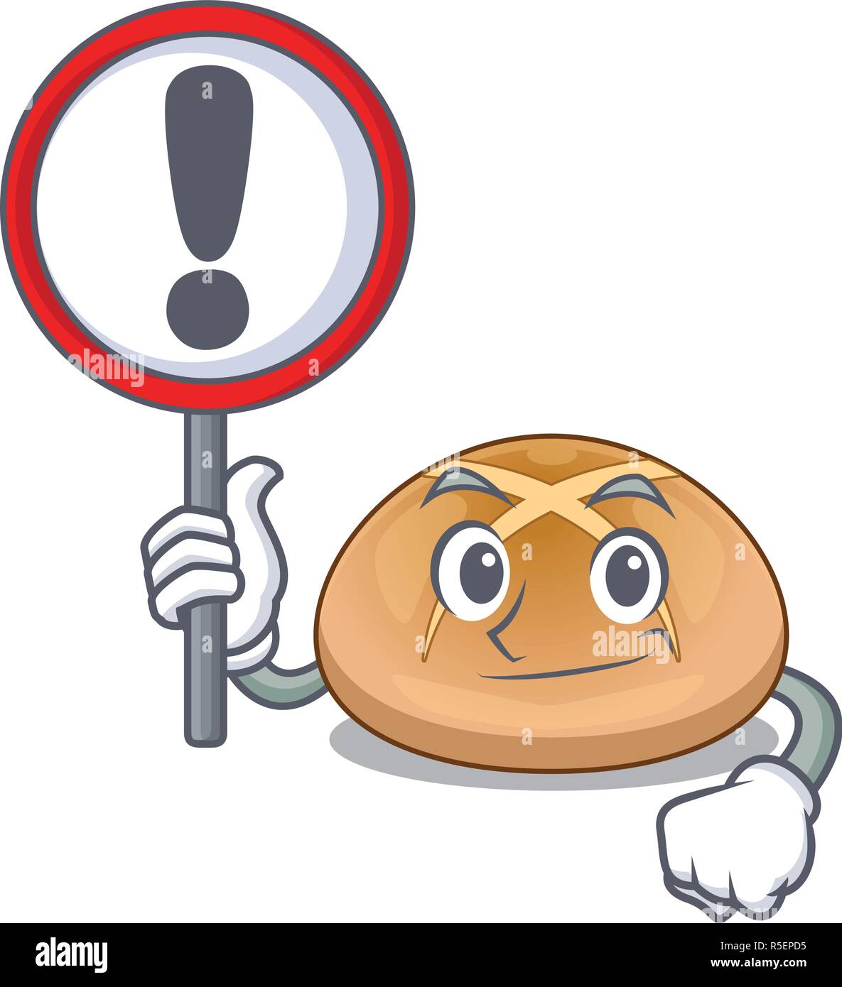 With sign hot cross buns on cutting cartoon vector illustration Stock ...