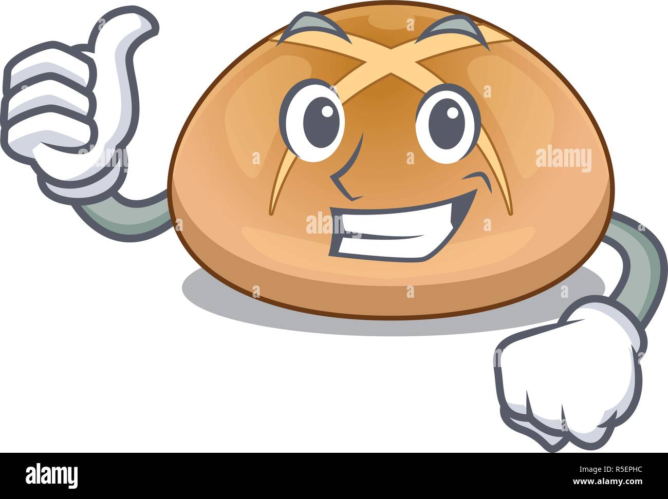 Thumbs up the hot cross buns character homemade vector illustration ...