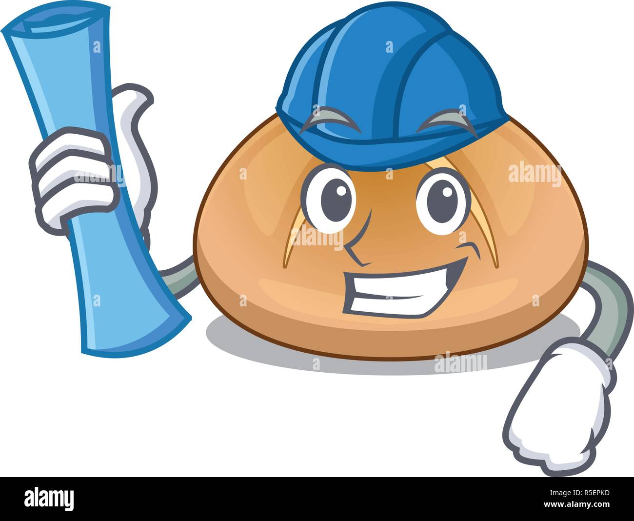 Architect the hot cross buns character homemade vector illustration ...