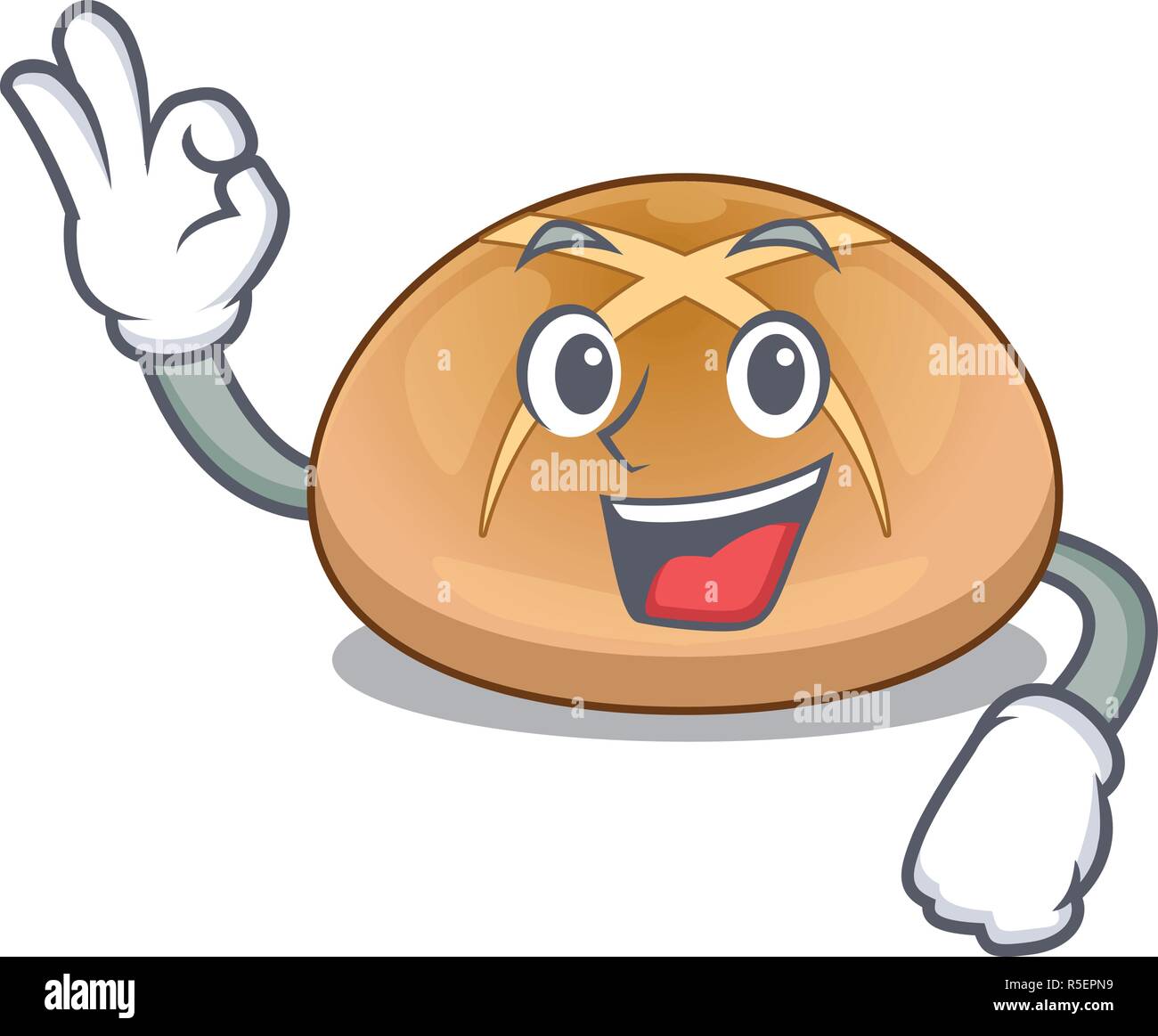 Okay the hot cross buns character homemade vector illustration Stock ...