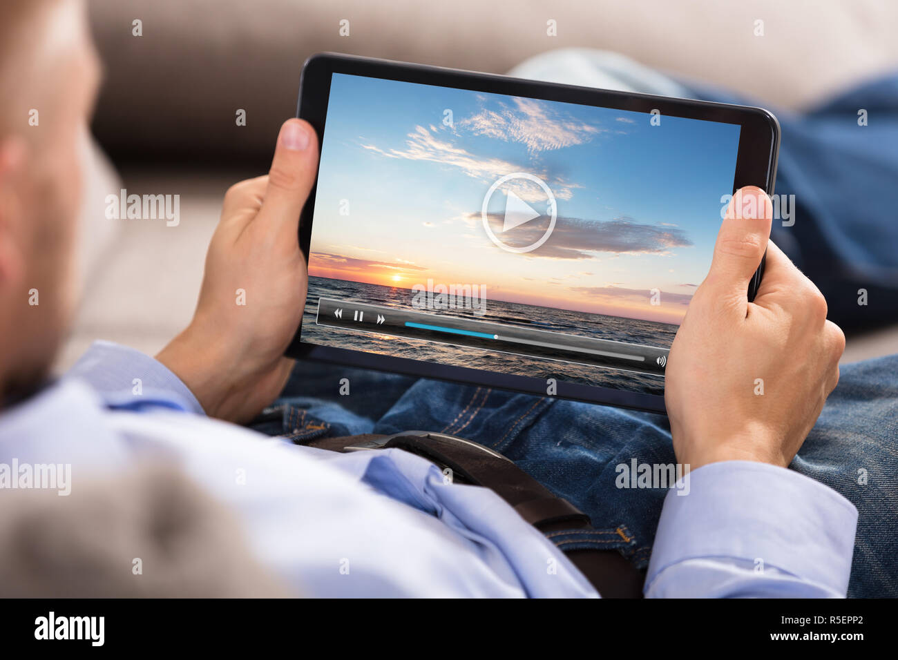Watch movies on computer hi-res stock photography and images - Alamy