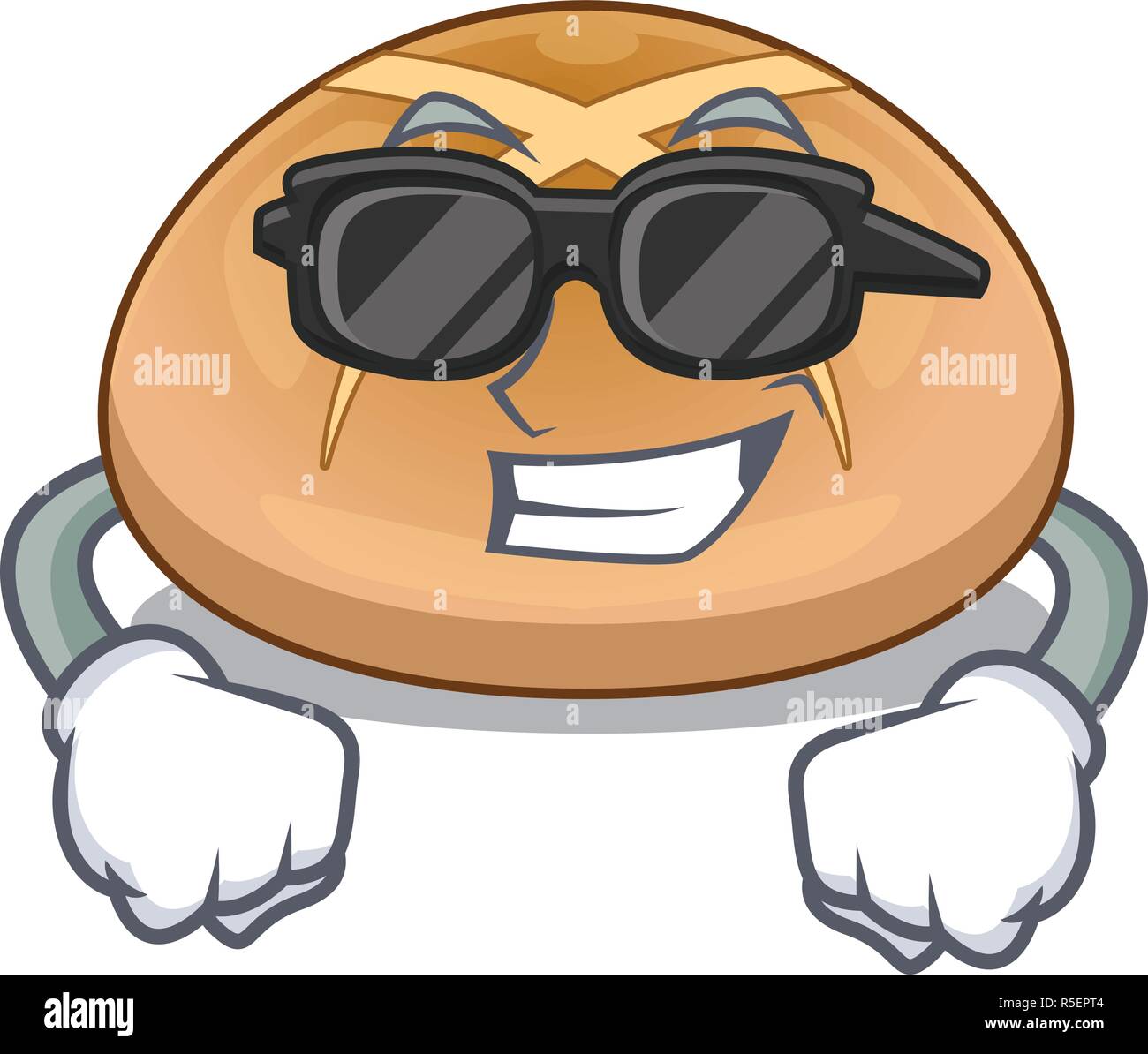 Super cool the hot cross buns character homemade vector illustration ...