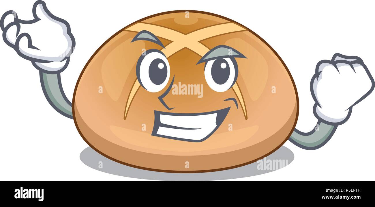 Successful the hot cross buns character homemade vector illustration ...