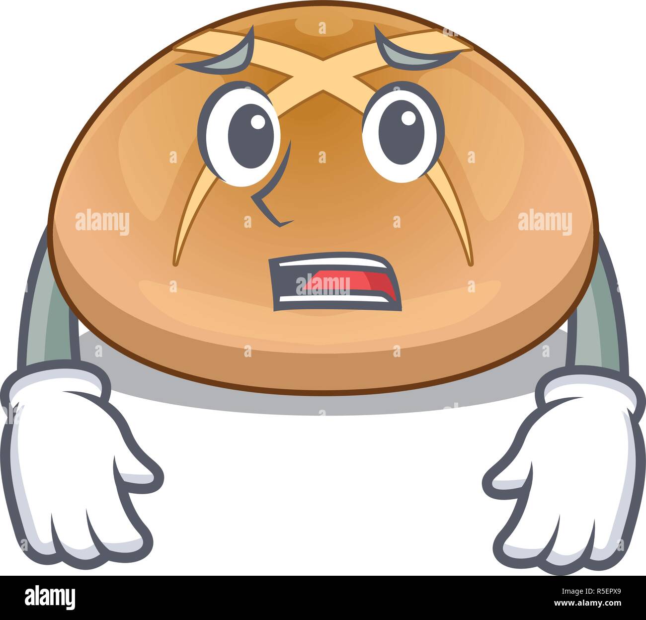 Afraid cartoon with buns traditional hot cross vector illustration ...