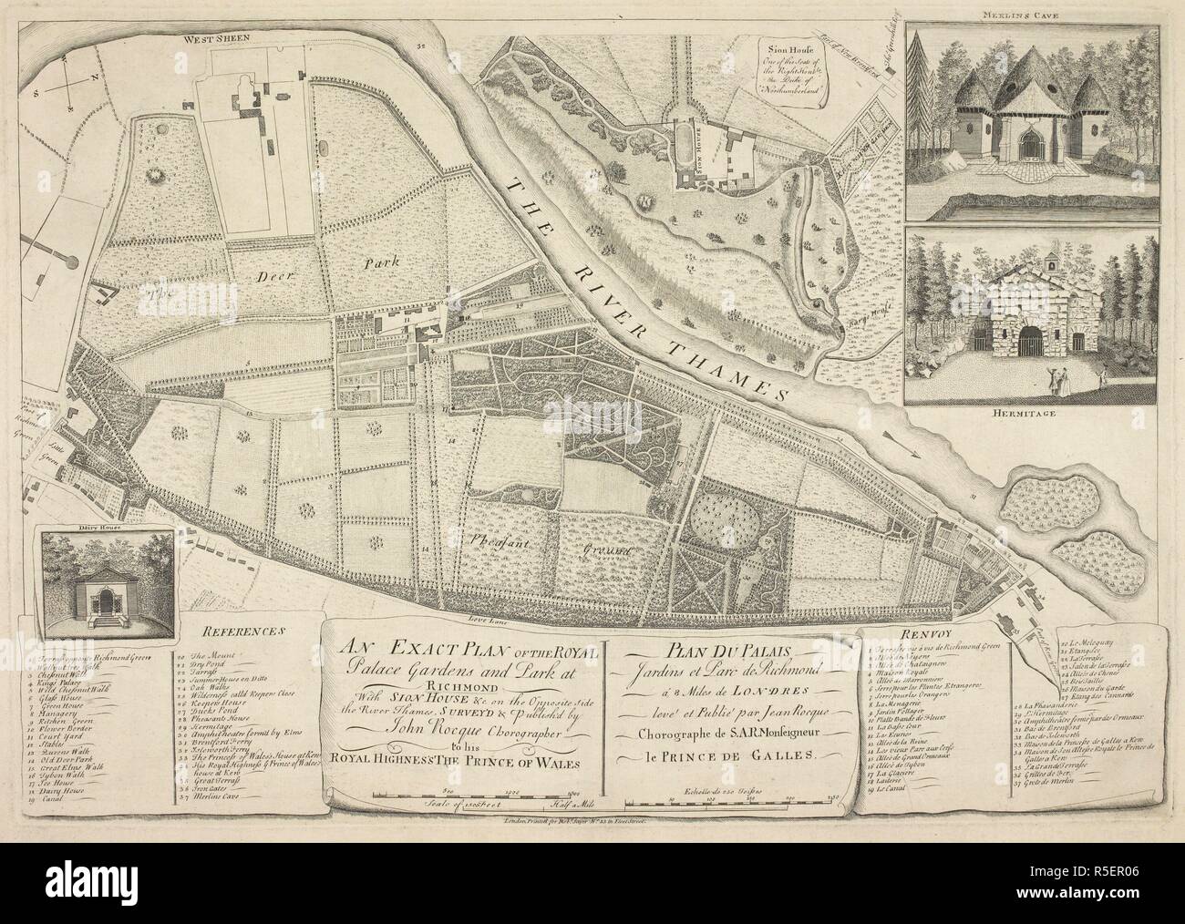 A plan of the Royal Palace Gardens and Park at Richmond, with Sion ...