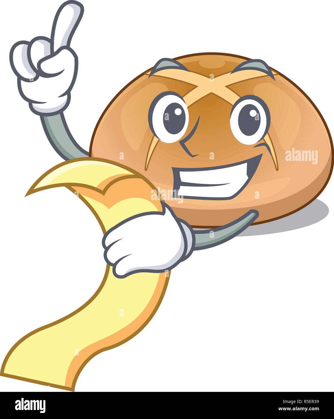 With menu cartoon with buns traditional hot cross vector illustration ...