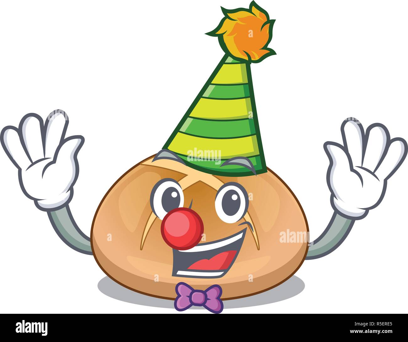 Clown hot cross buns isolated on mascot vector illustrasi Stock Vector ...