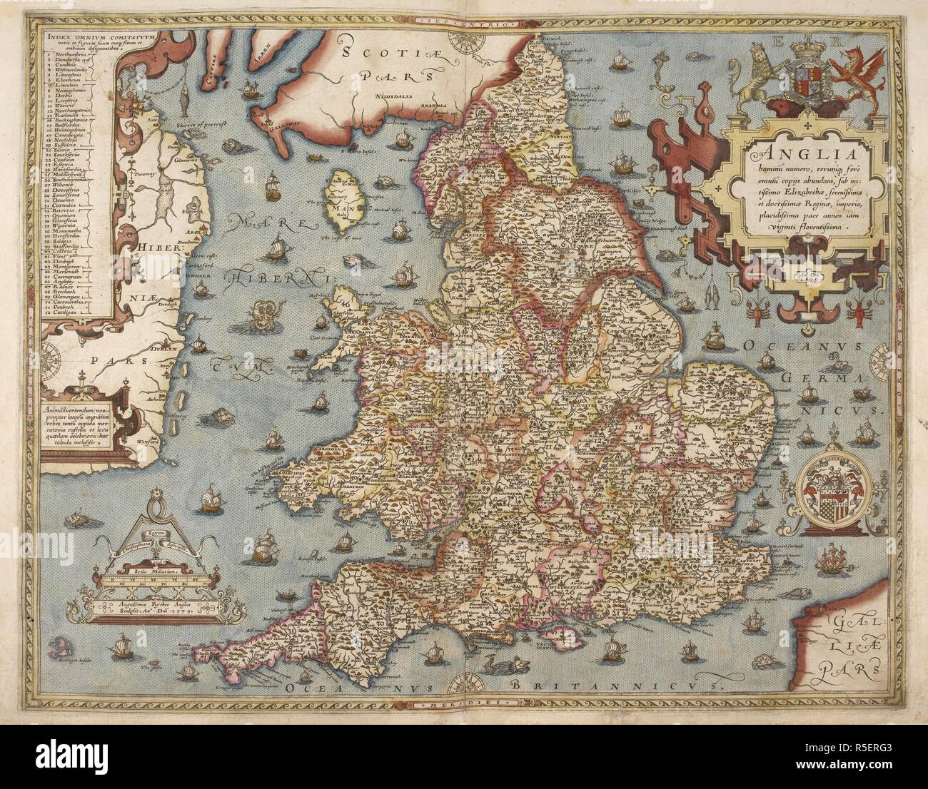 Saxtons map of england hi-res stock photography and images - Alamy