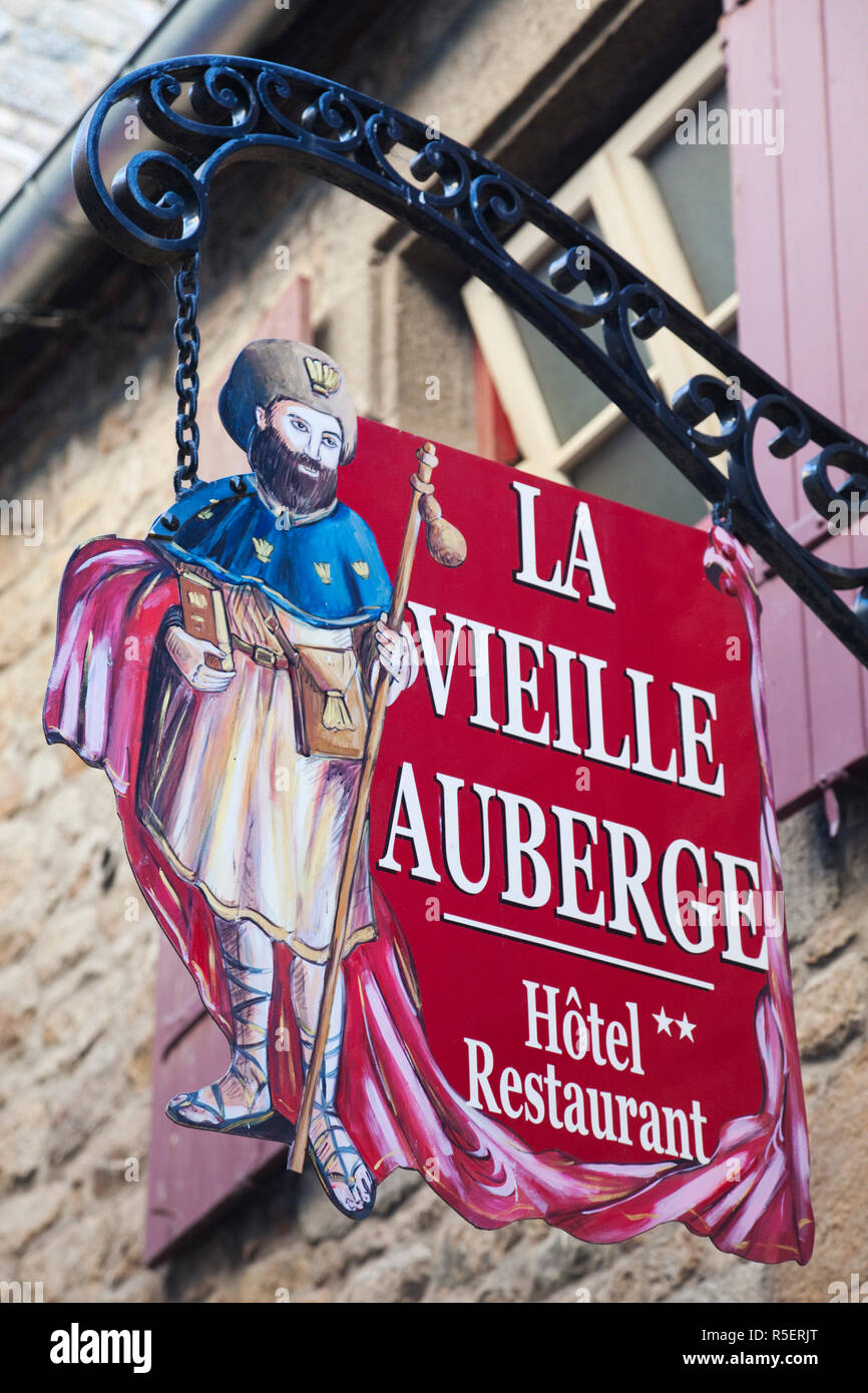 France, Normandy, Mont St.Michel, Hotel Sign Stock Photo - Alamy