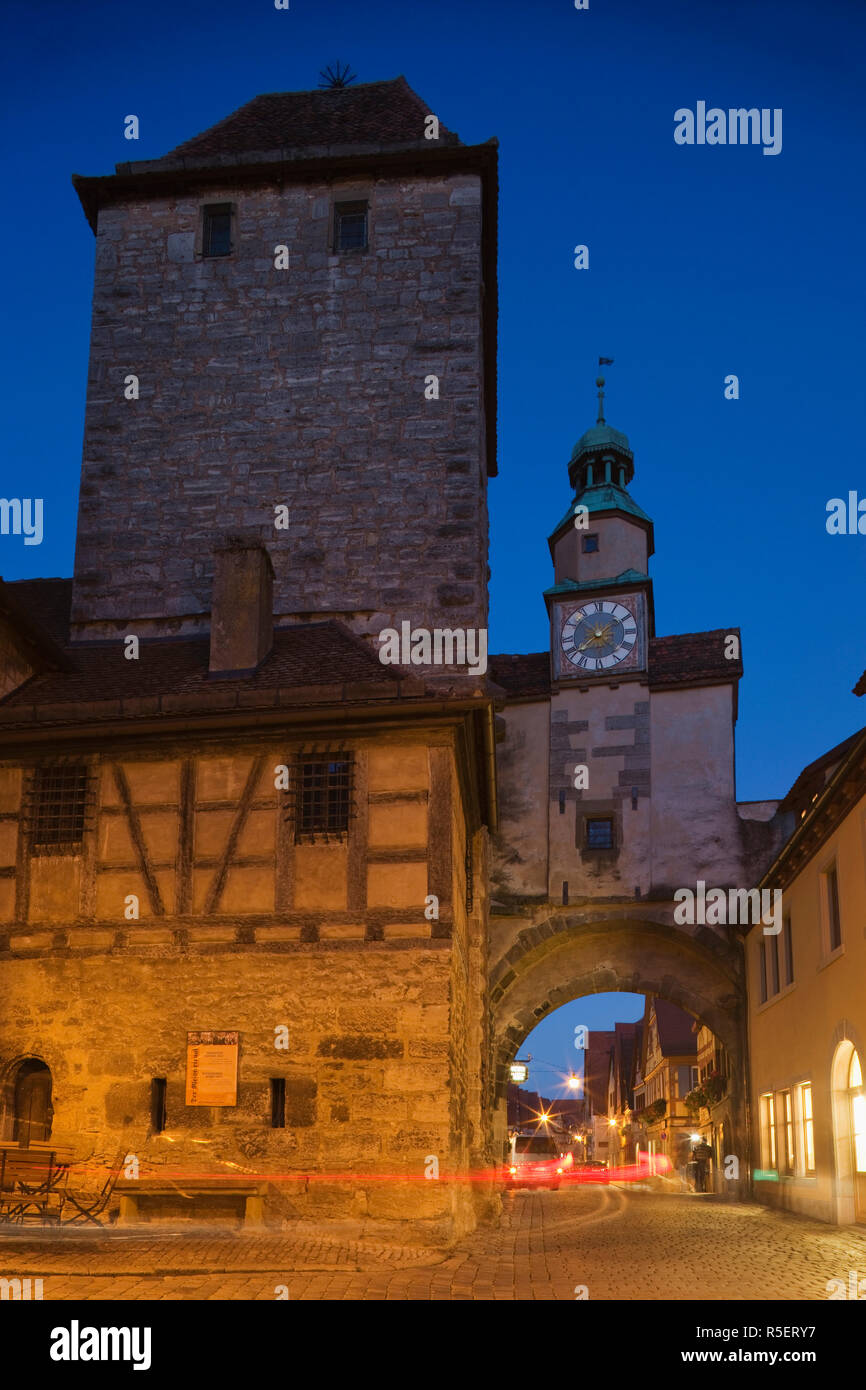 Germany, Bavaria, Romantic Road, Rothenburg ob der Tauber, Roder Arch ...