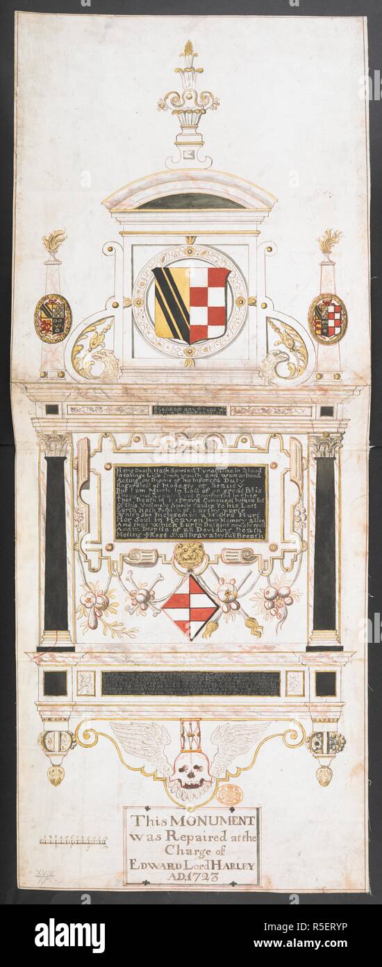 A monument to Ann Harley in St. Michael's Church, Cuxton, Kent ...