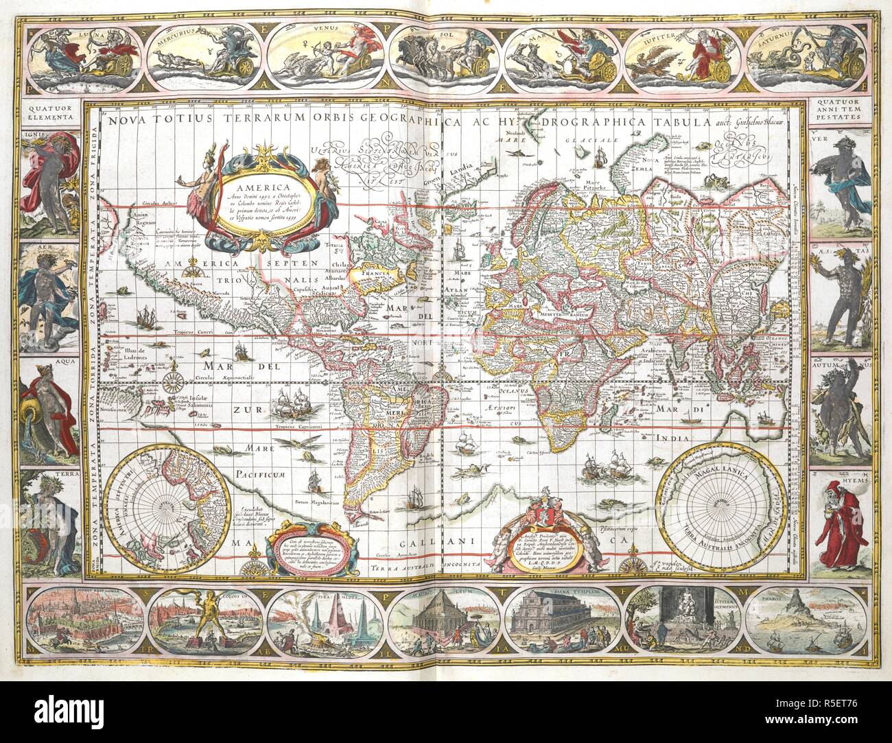 Map of the world. Figures and landscapes in the border. Le Theatre du ...