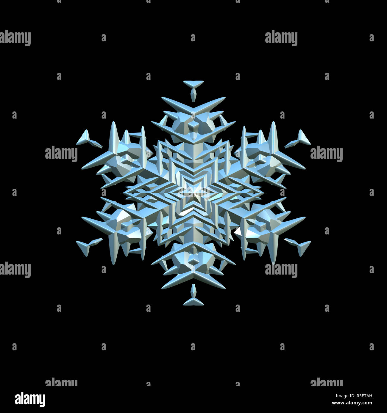 snowflake 3d illustration isolated on the black background Stock Photo ...