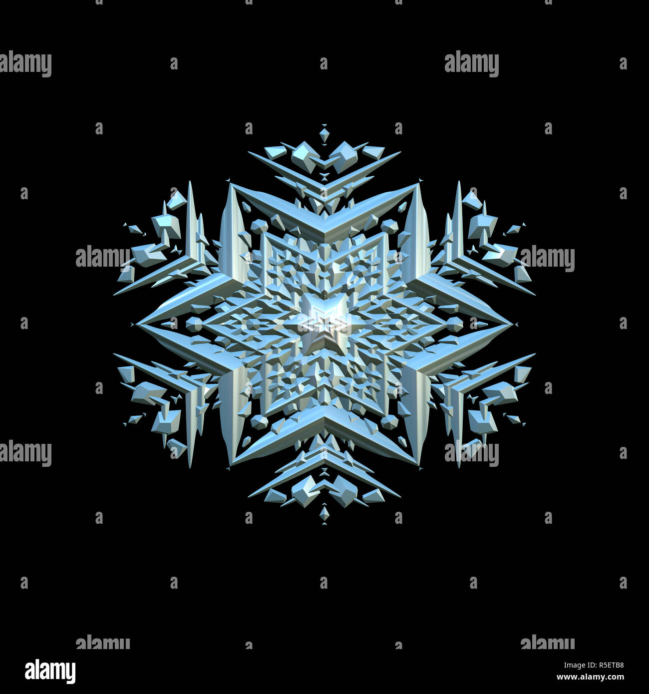 snowflake 3d illustration isolated on the black background Stock Photo ...