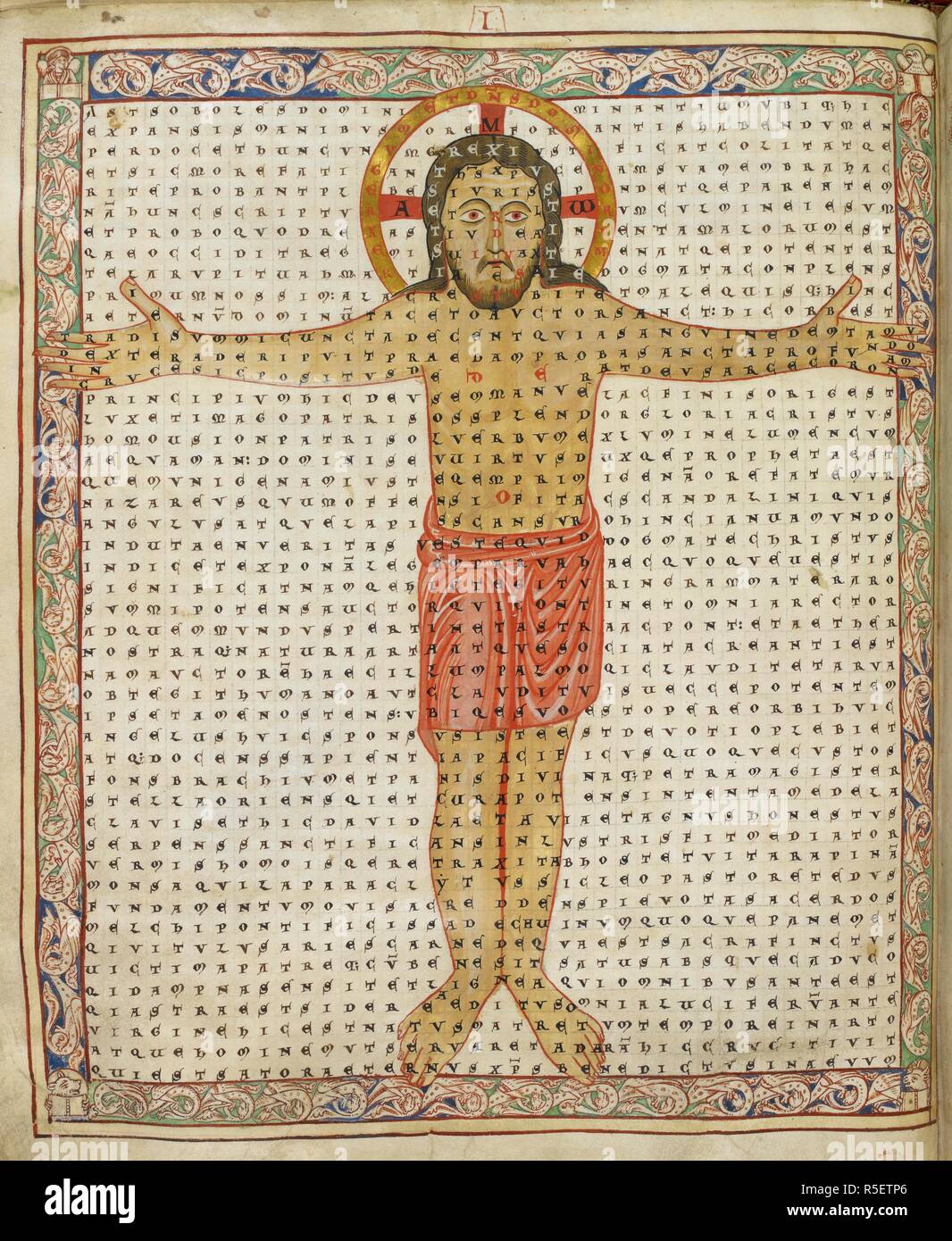 The first figural poem of book 1, bordered by hybrid animals and the ...