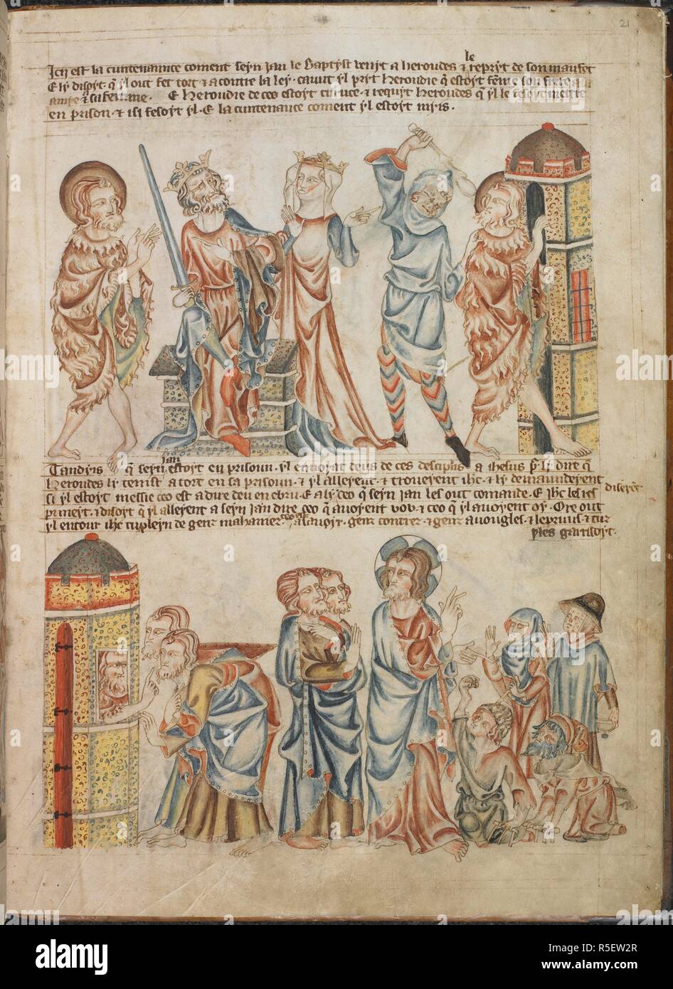 St John the Baptist imprisoned by Herod and his daughter, Salome ...