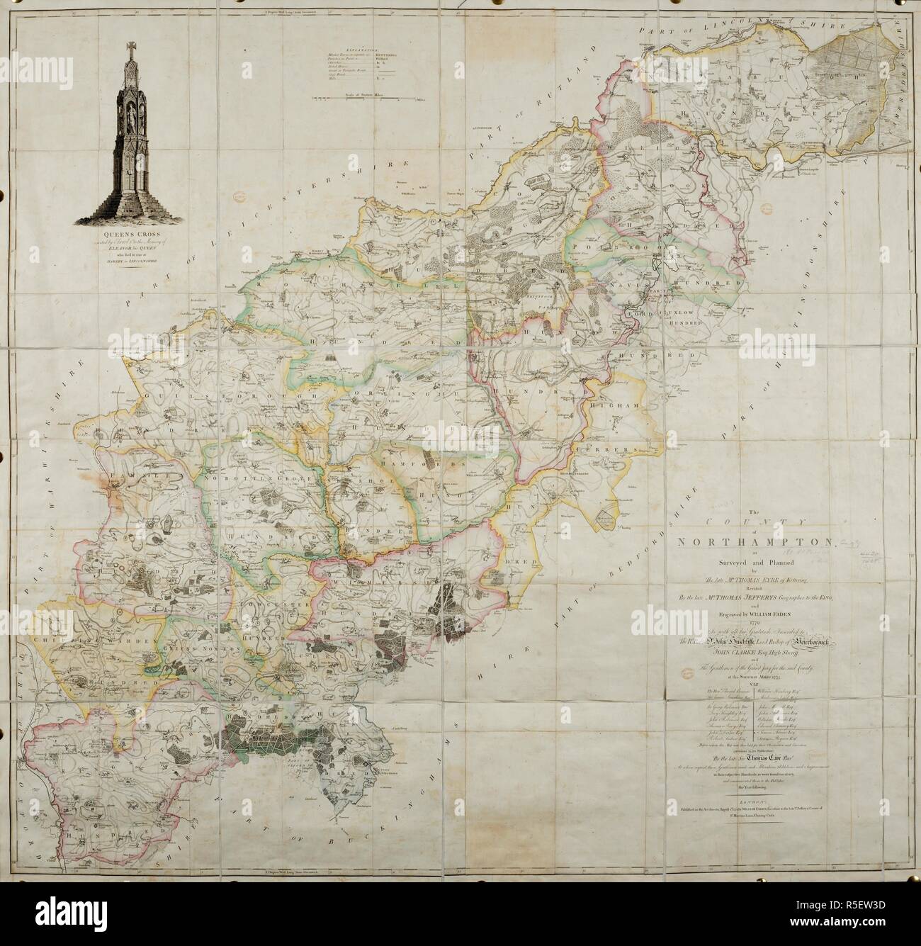 18th century map of the county of Northamptonshire. . The County of ...