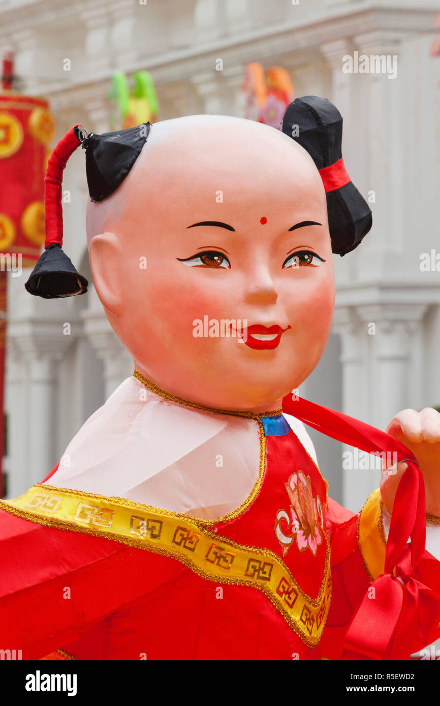 China, Macau, Chinese New Year Statues depicting Happy Children Stock ...