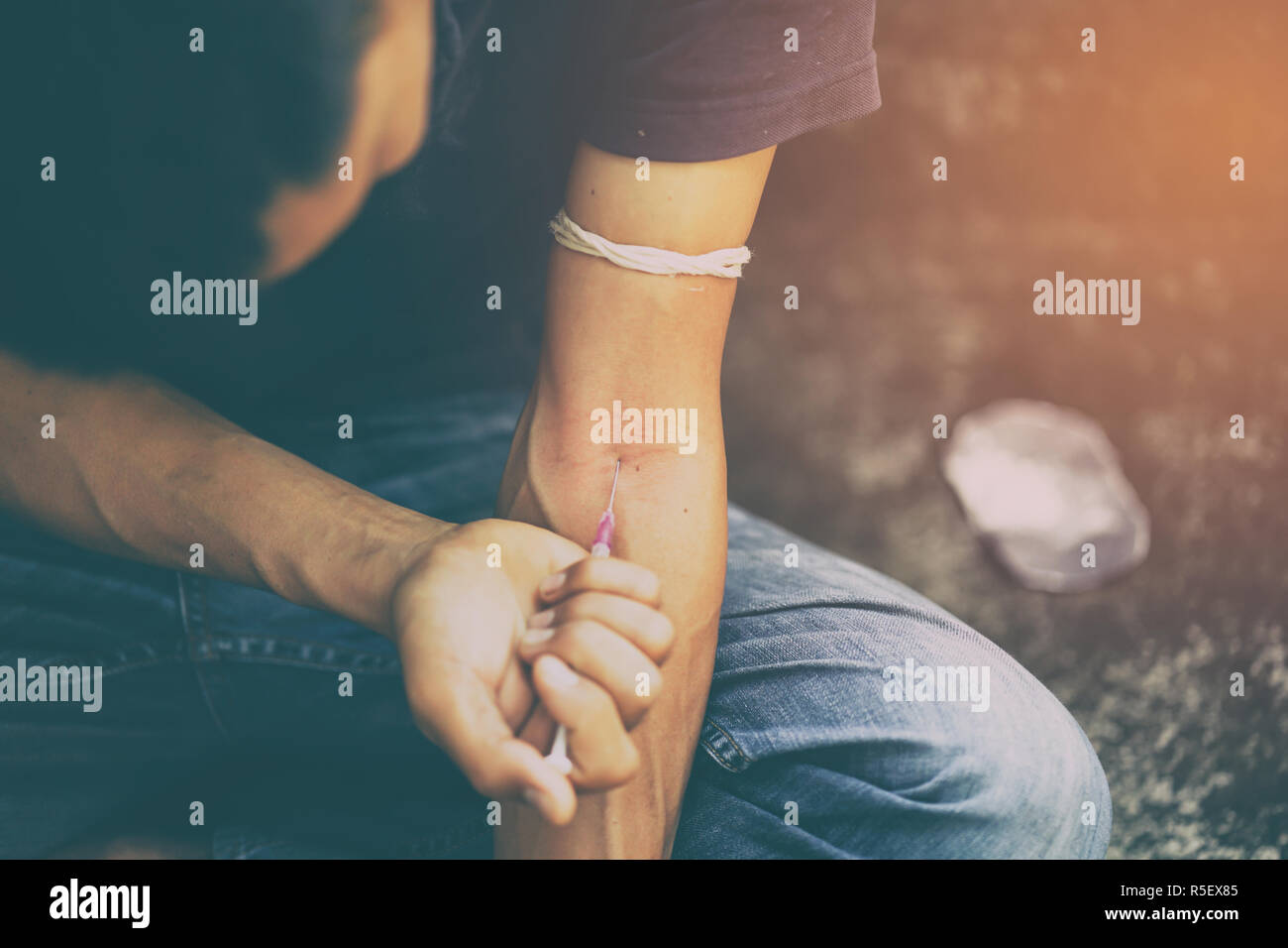Drug addiction concept Stock Photo - Alamy