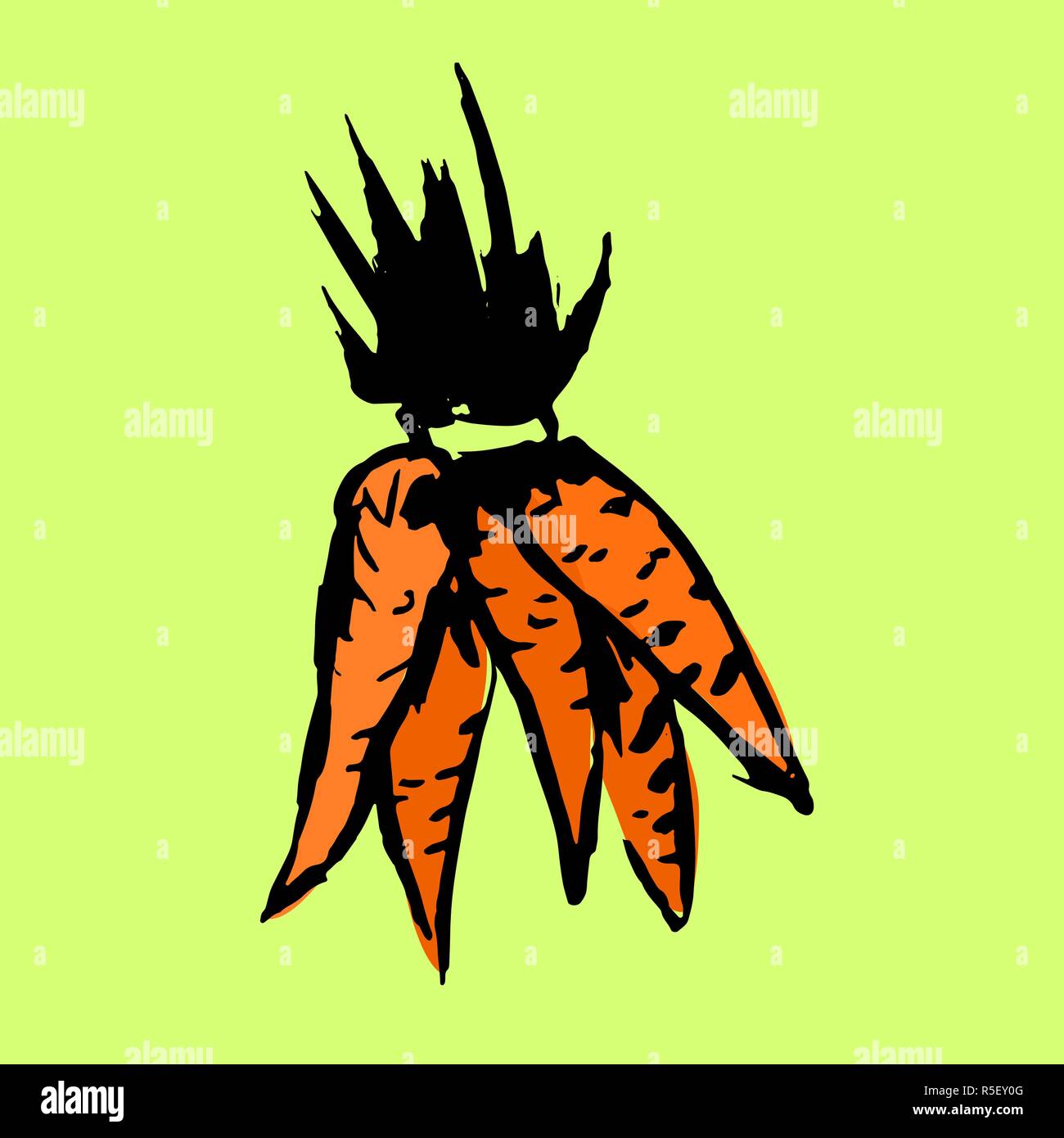 Bunch of carrots. Grunge icon. Vector illustration Stock Vector Image ...