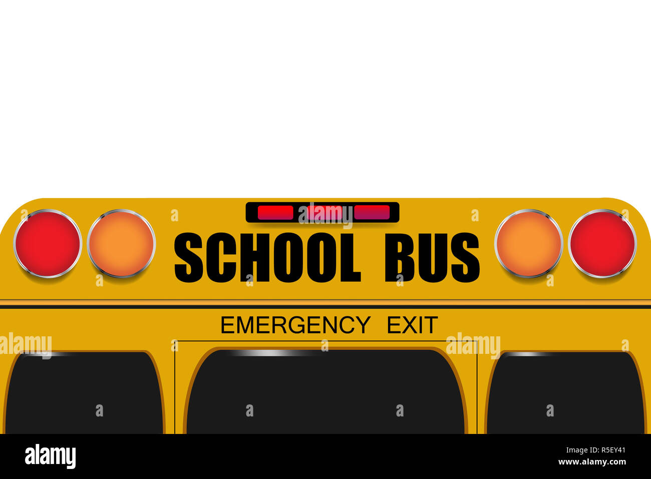Back of school bus isolated Stock Photo - Alamy