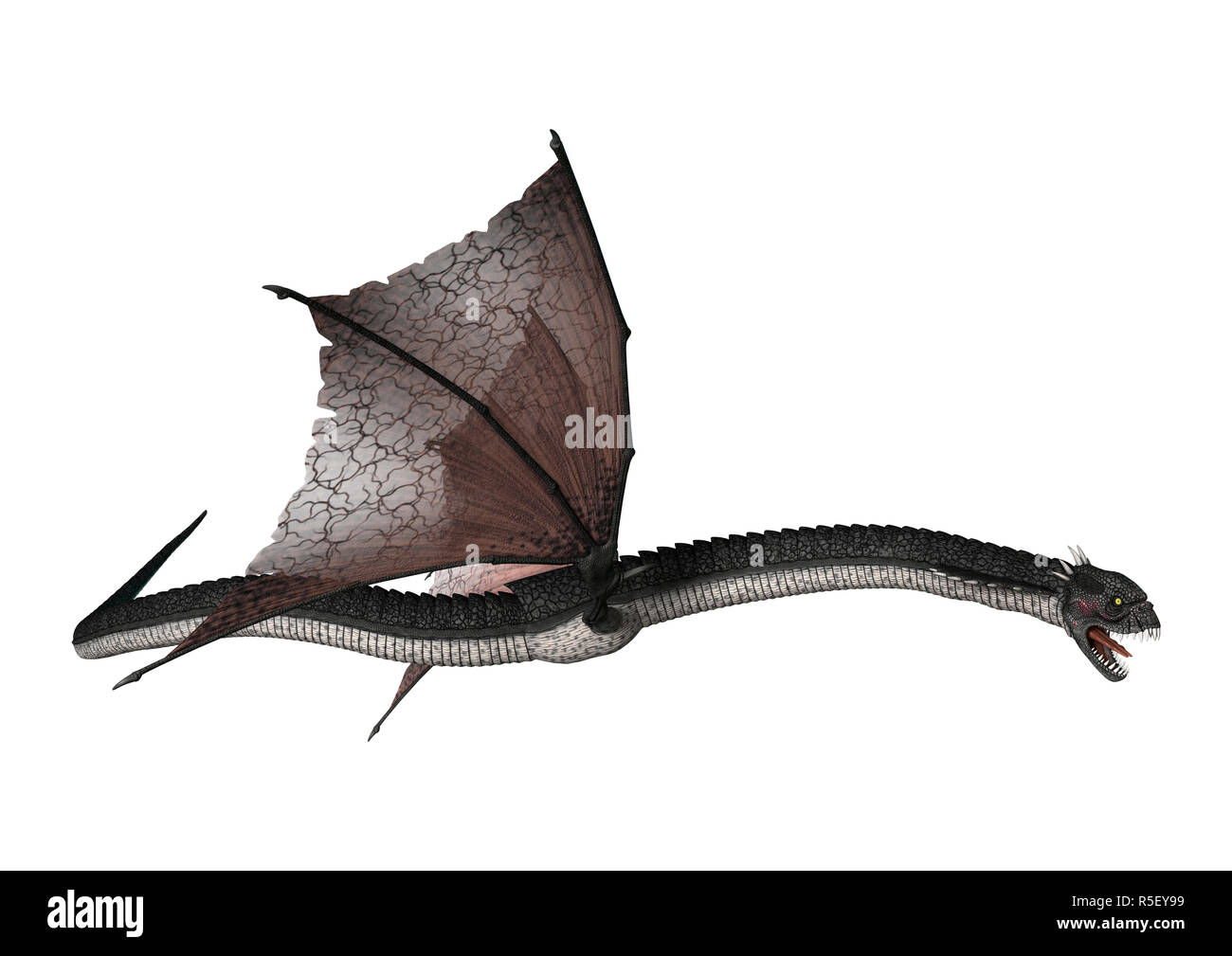 3D Rendering Fantasy Snake Dragon on White Stock Photo - Alamy