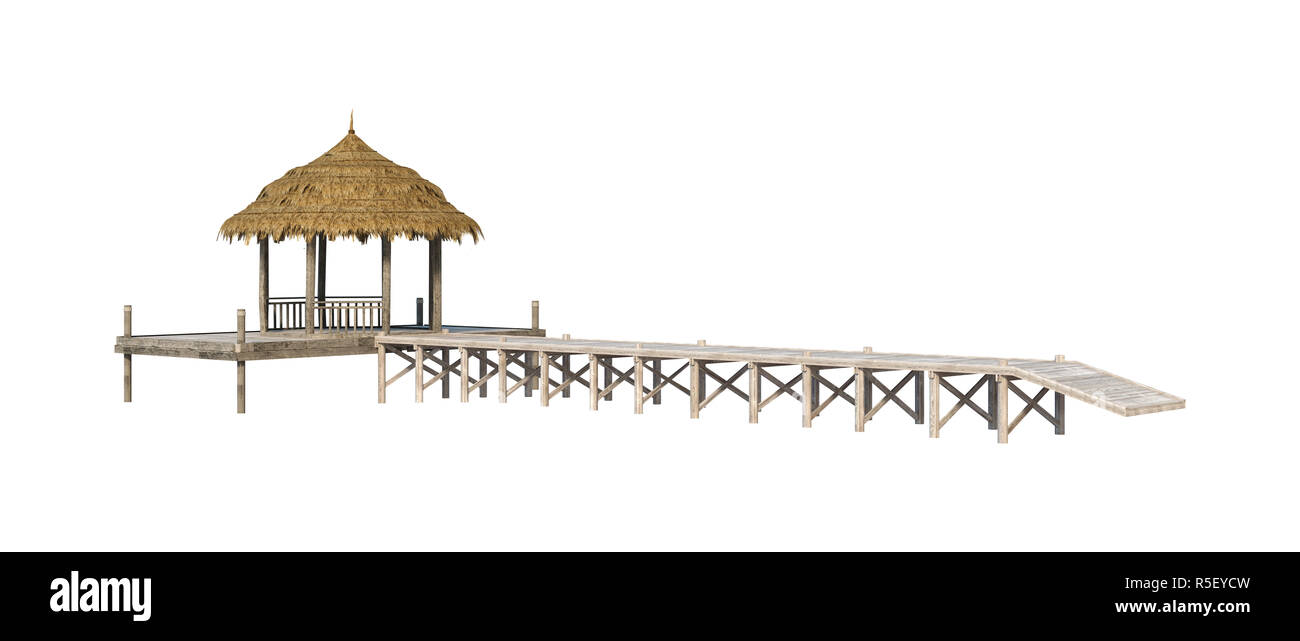 3D Rendering Beach Pavillion on White Stock Photo - Alamy