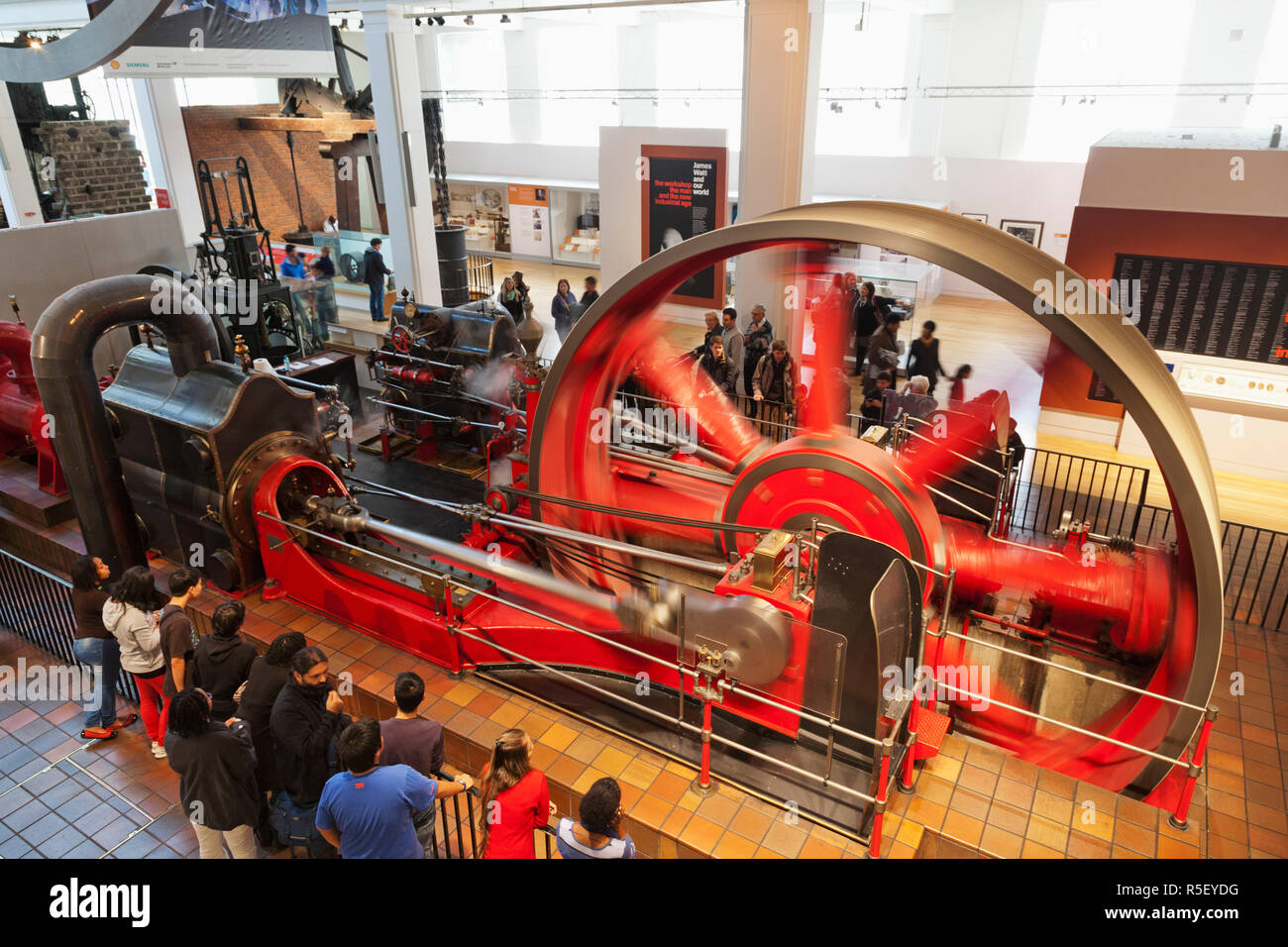 England, London, Kensington, Science Museum, Mill Engine Stock Photo ...