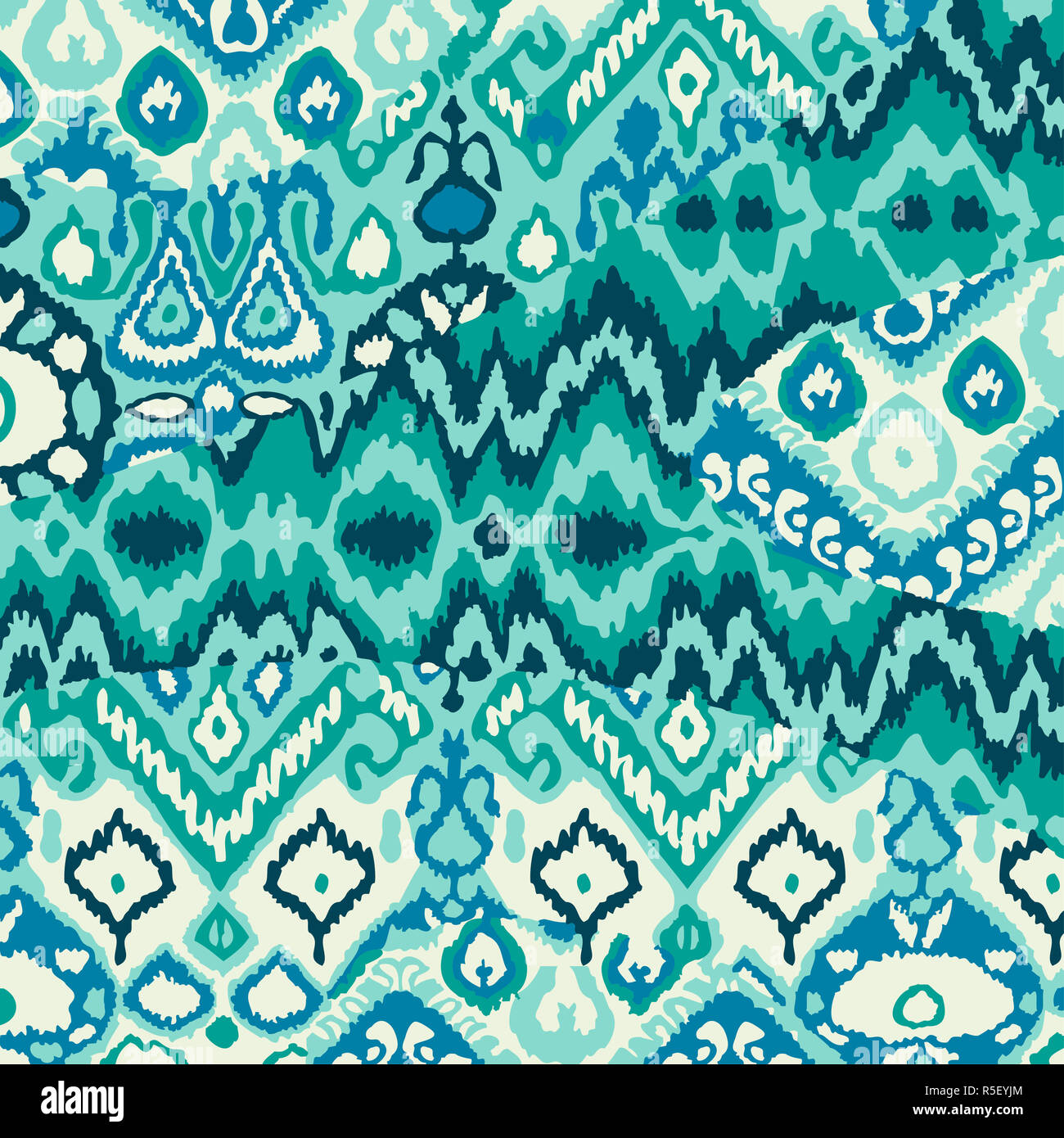 Ethnic Bohemian Arabesque Pattern Zigzag Geometric Retro Abstract
