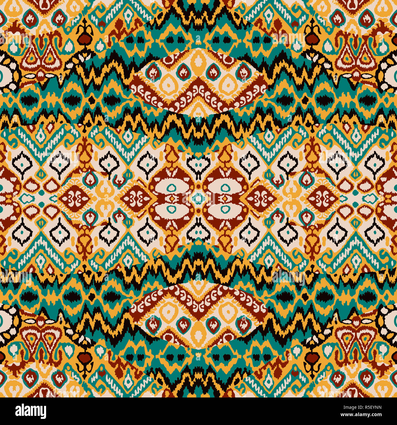 Ethnic bohemian arabesque pattern. Zigzag geometric retro abstract print. Tribal boho background ...