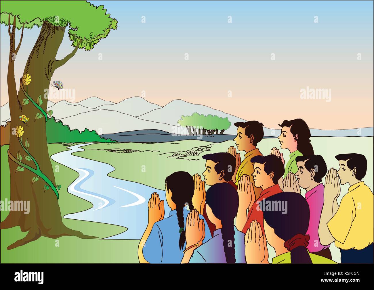 Praying images Stock Vector Images - Alamy