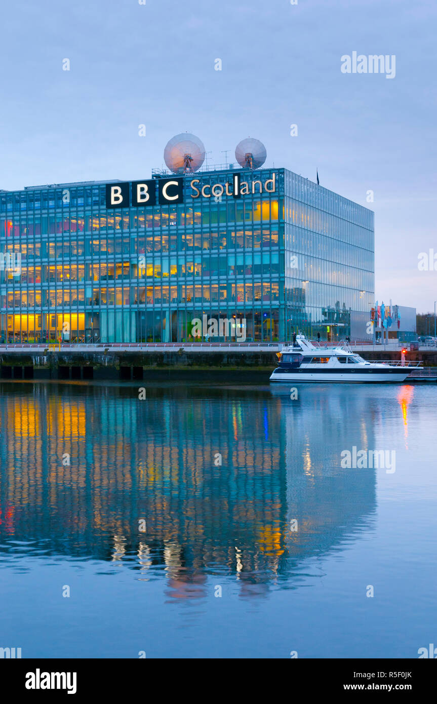 UK, Scotland, Glasgow, BBC Scotland Headquarters on River Clyde Stock ...