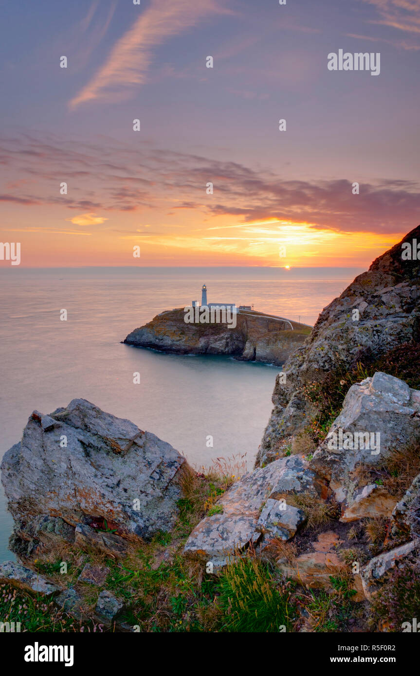 UK, Wales, Anglesey, Holy Island, South Stack Lighthouse Stock Photo ...
