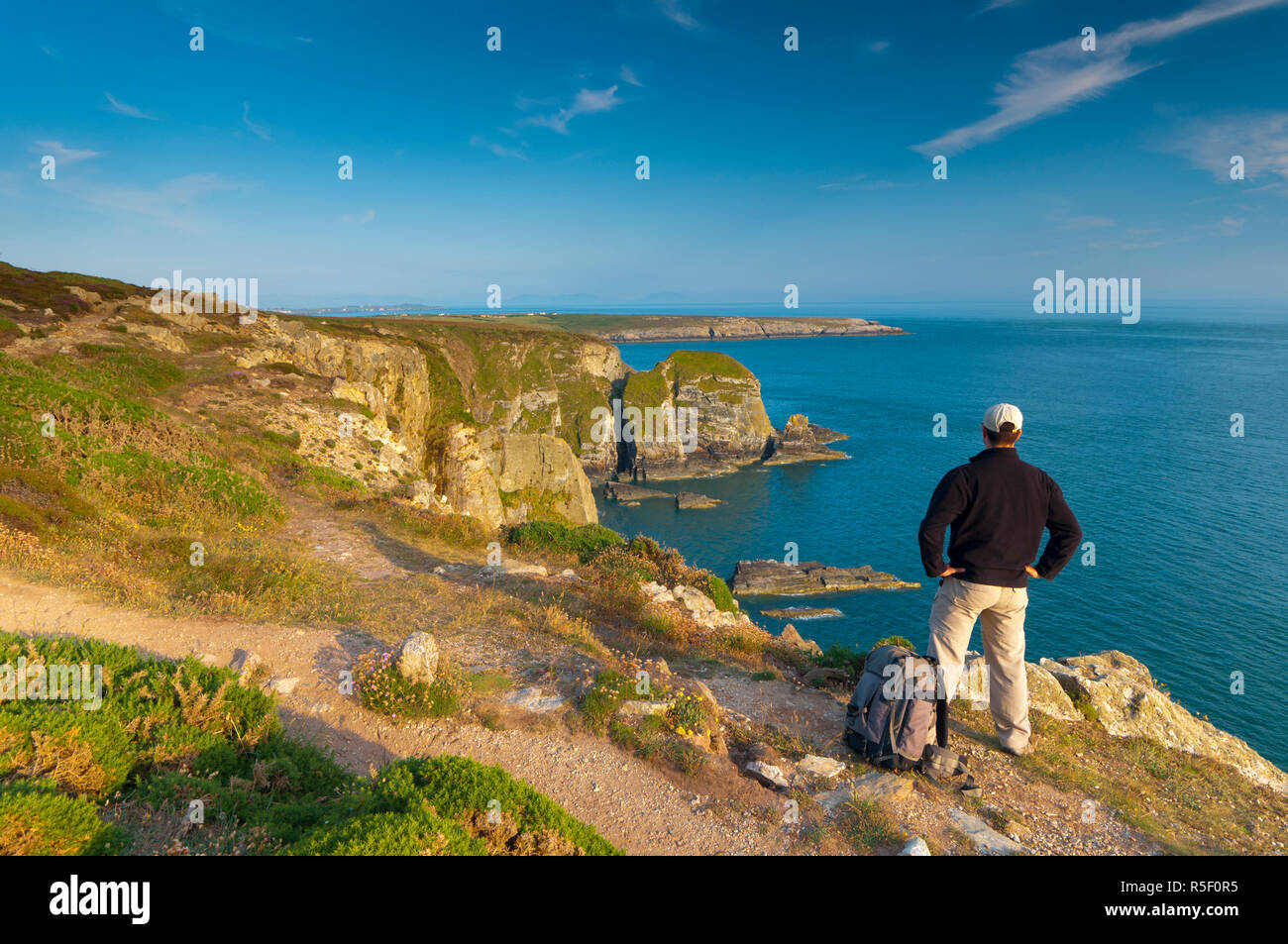 UK, Wales, Anglesey, Holy Island, near South Stack Lighthouse, Isle of ...