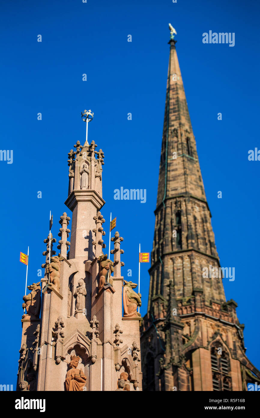 UK, England, Birmingham, Coventry, Coventry Cross and Cathedral Stock ...