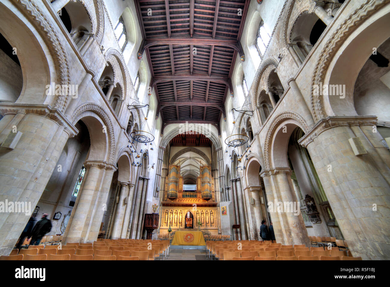 Interior of Rochester Cathedral, Rochester, Kent, England, UK Stock ...