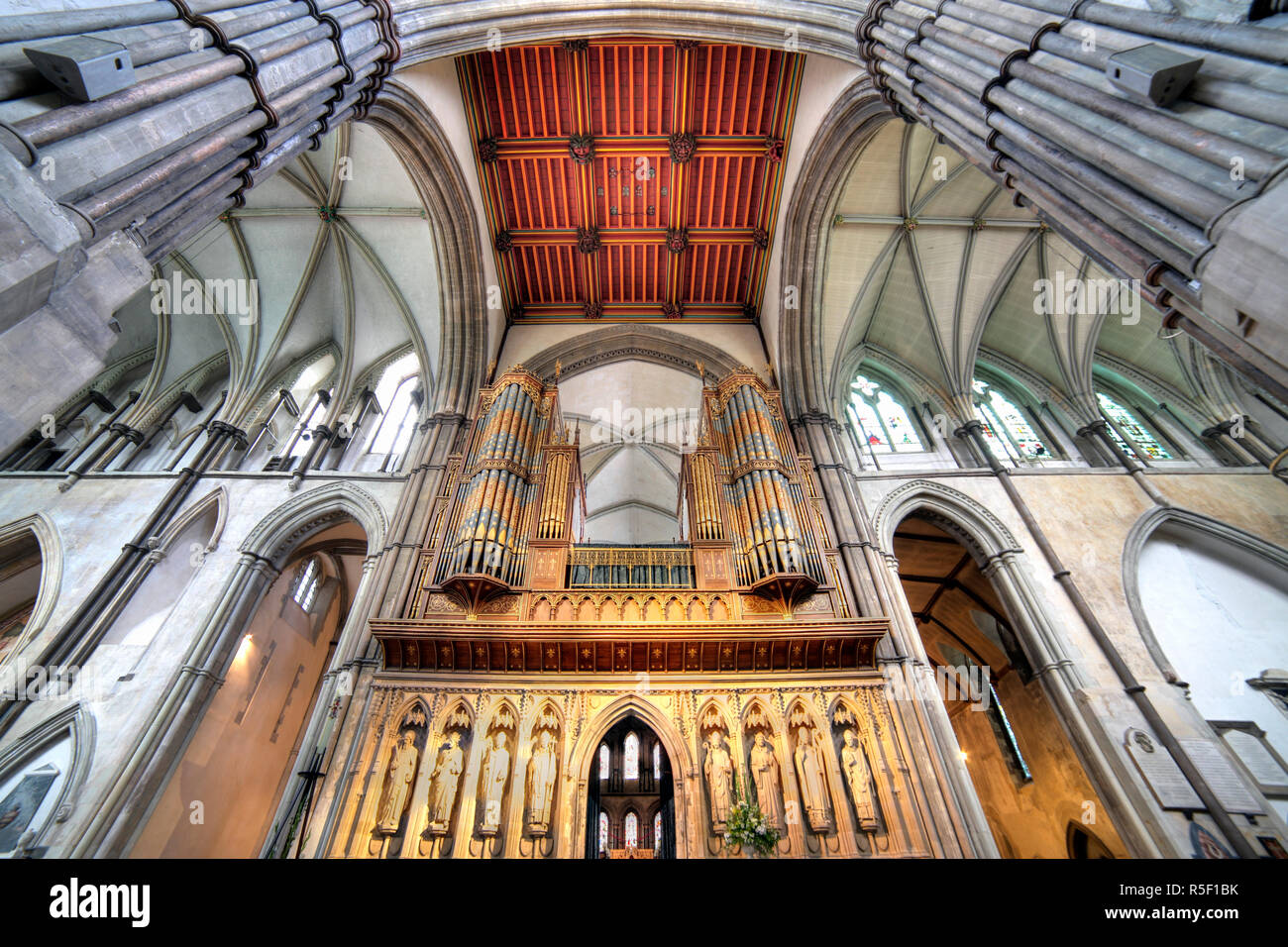 Interior of Rochester Cathedral, Rochester, Kent, England, UK Stock ...