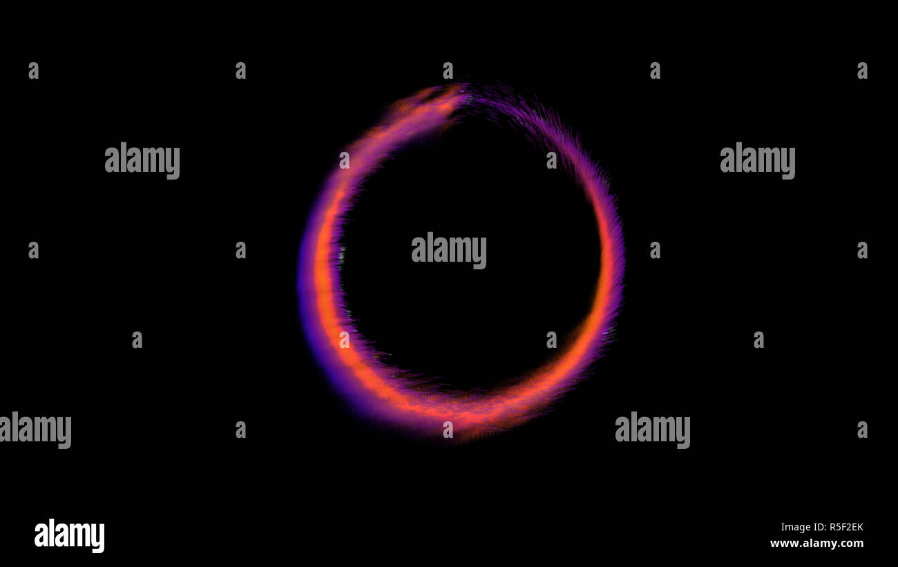 Abstract particle ring on black background Stock Photo - Alamy
