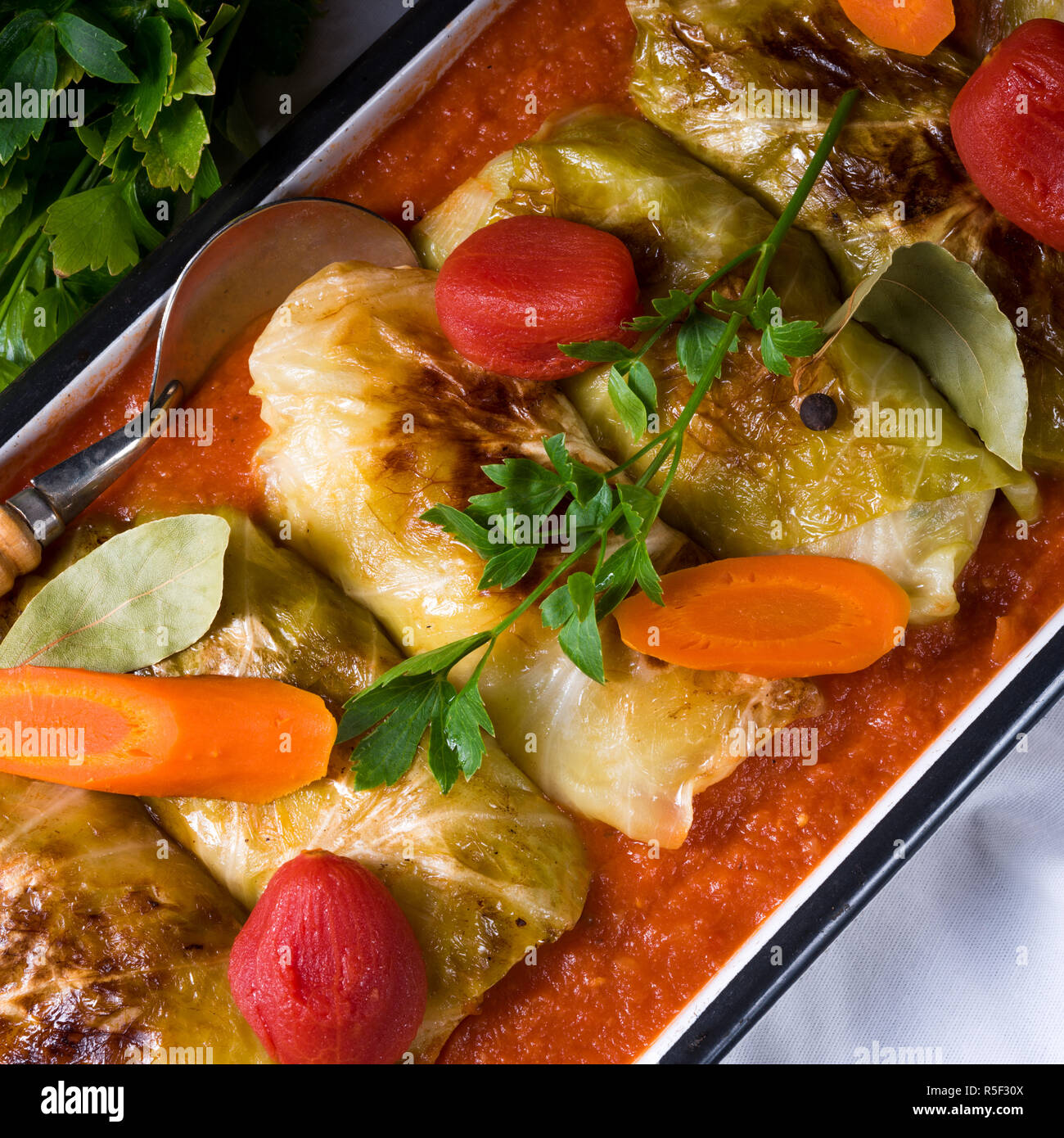 golabki - polish cabbage rolls in tomato sauce Stock Photo - Alamy