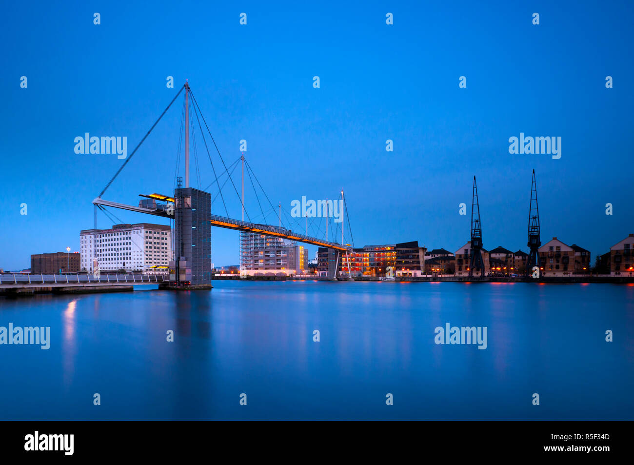 UK, England, London, Royal Victoria Dock,Royal Victoria Dock Bridge ...