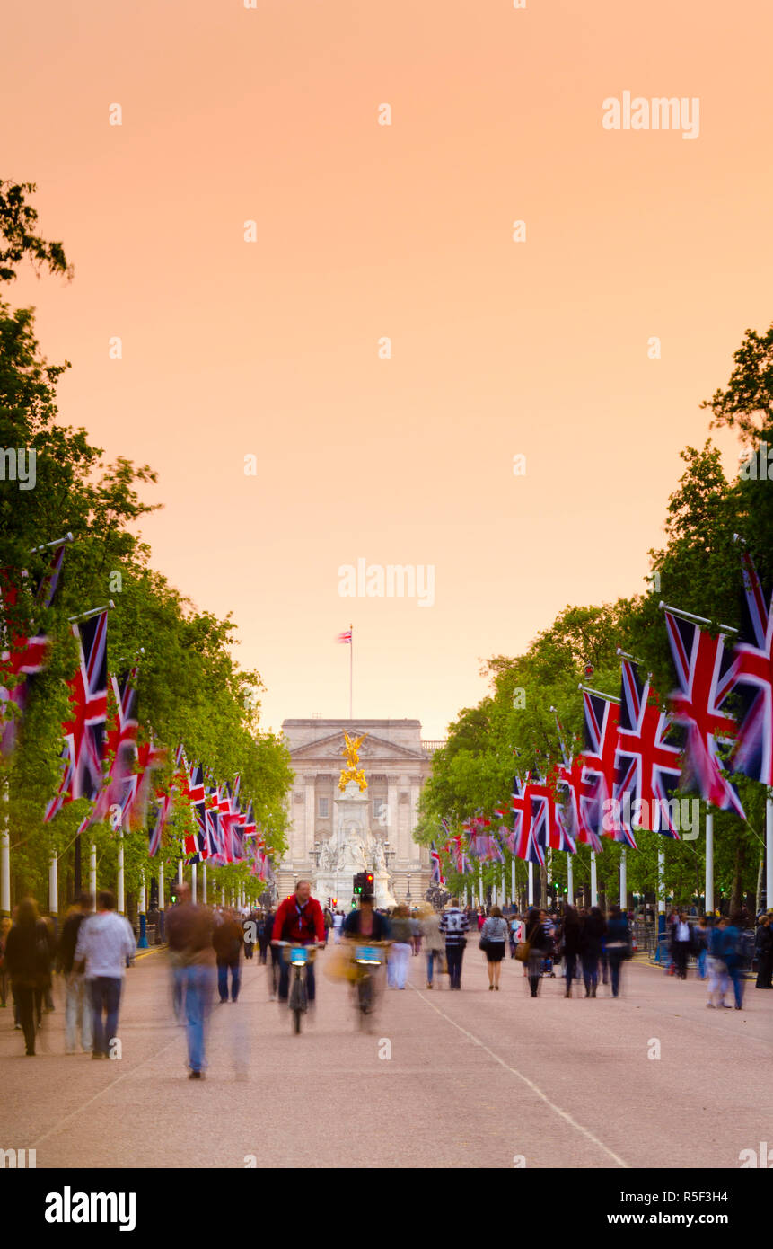 The mall london crowd flags hi-res stock photography and images - Alamy