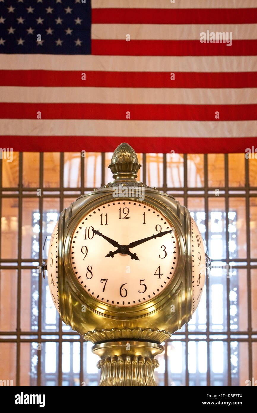 USA, New York City, Manhattan, Grand Central Station, Clock Stock Photo ...